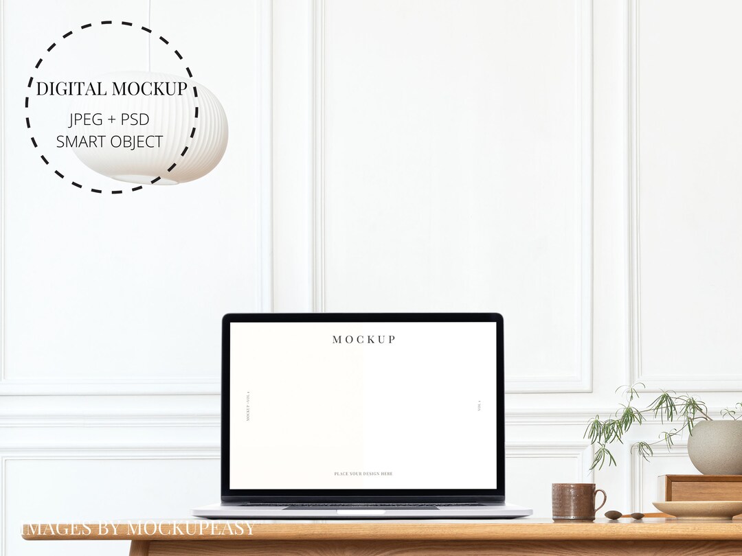 MacBook Mockup, Neutral Laptop Mockup, Digital Device Mock Ups ...