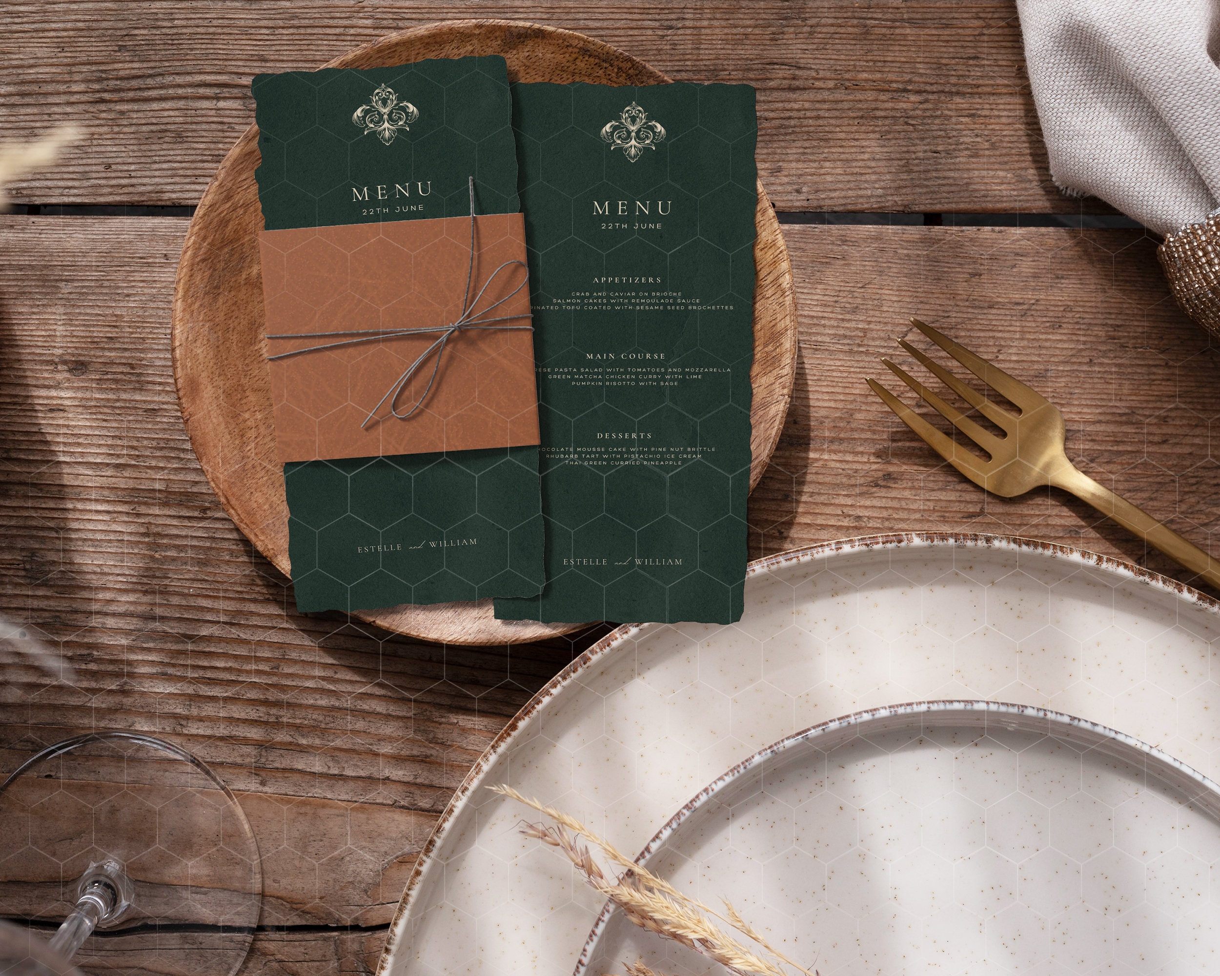 Elegant Rustic Menu Card Mockup Wedding Menu Mockup Wedding - Etsy