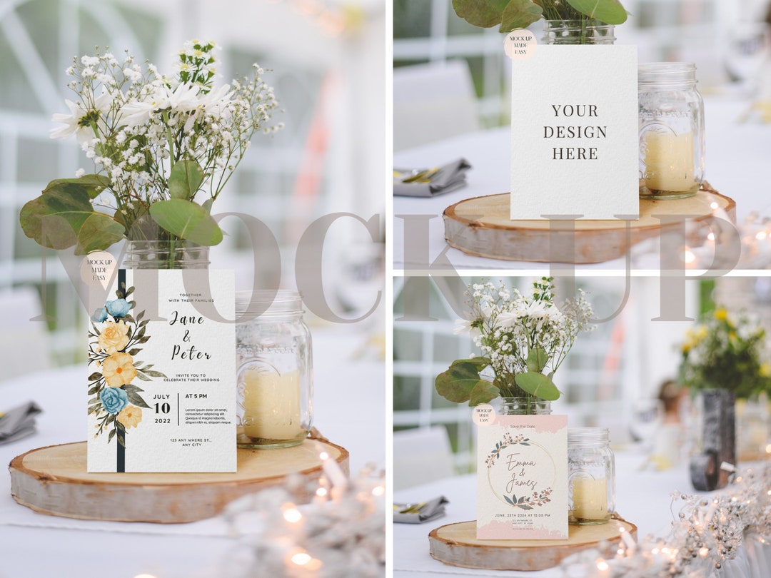 Milestone Card Mockup, Greeting Card Mockup, Wedding Invitation Mockup ...