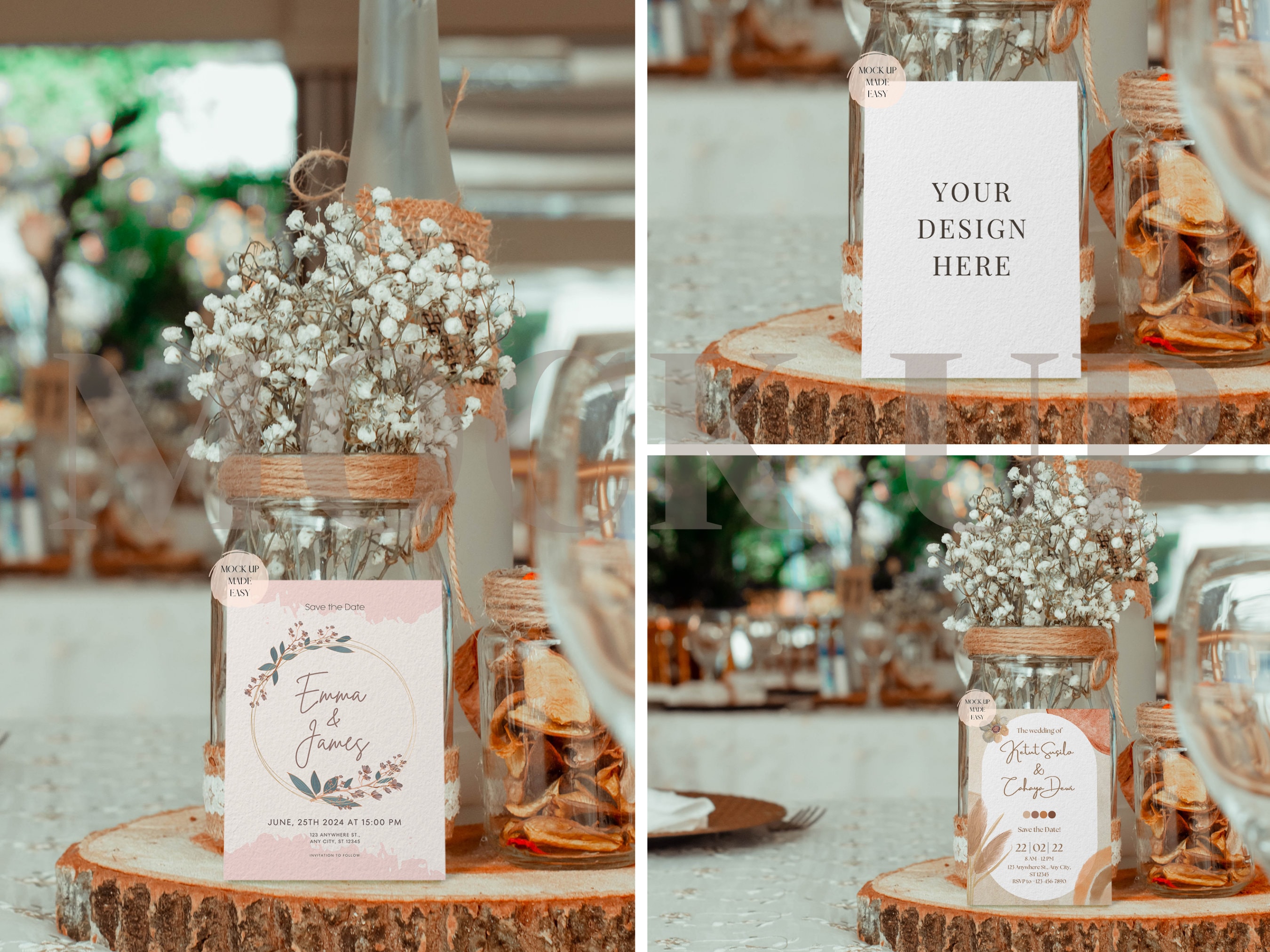 Boho Card Display Mockup Wedding Invitation Mockup Greeting - Etsy