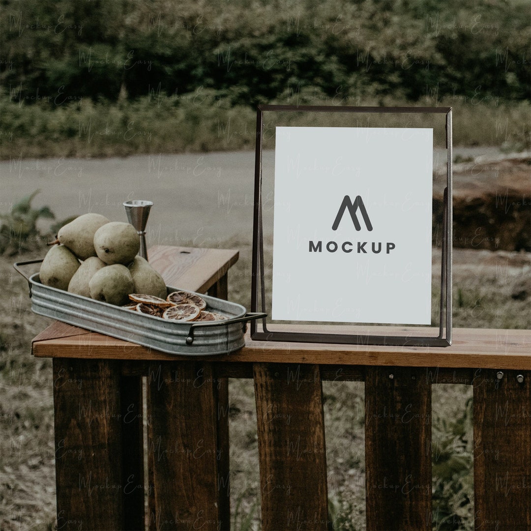 8x10 Table Sign Mockup, Acrylic Wedding Table Number Mockup, Frame ...