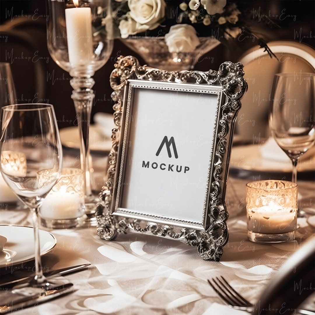 5x7 Table Sign Mockup, Wedding Table Number Frame Mock Up, Boho Seating ...