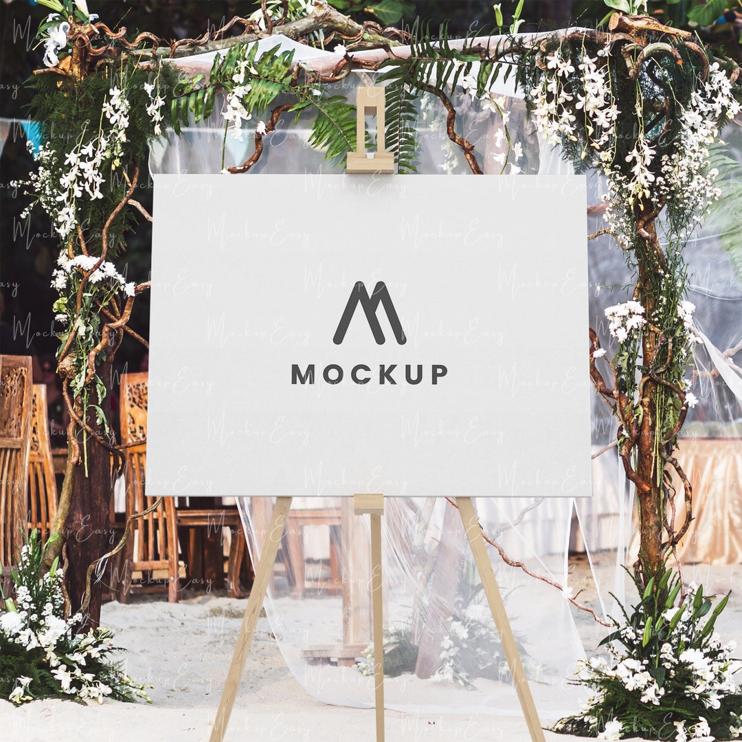 Welcome Sign Mockup, Easel Sign Mockup, Seating Chart Mockup, Boho ...