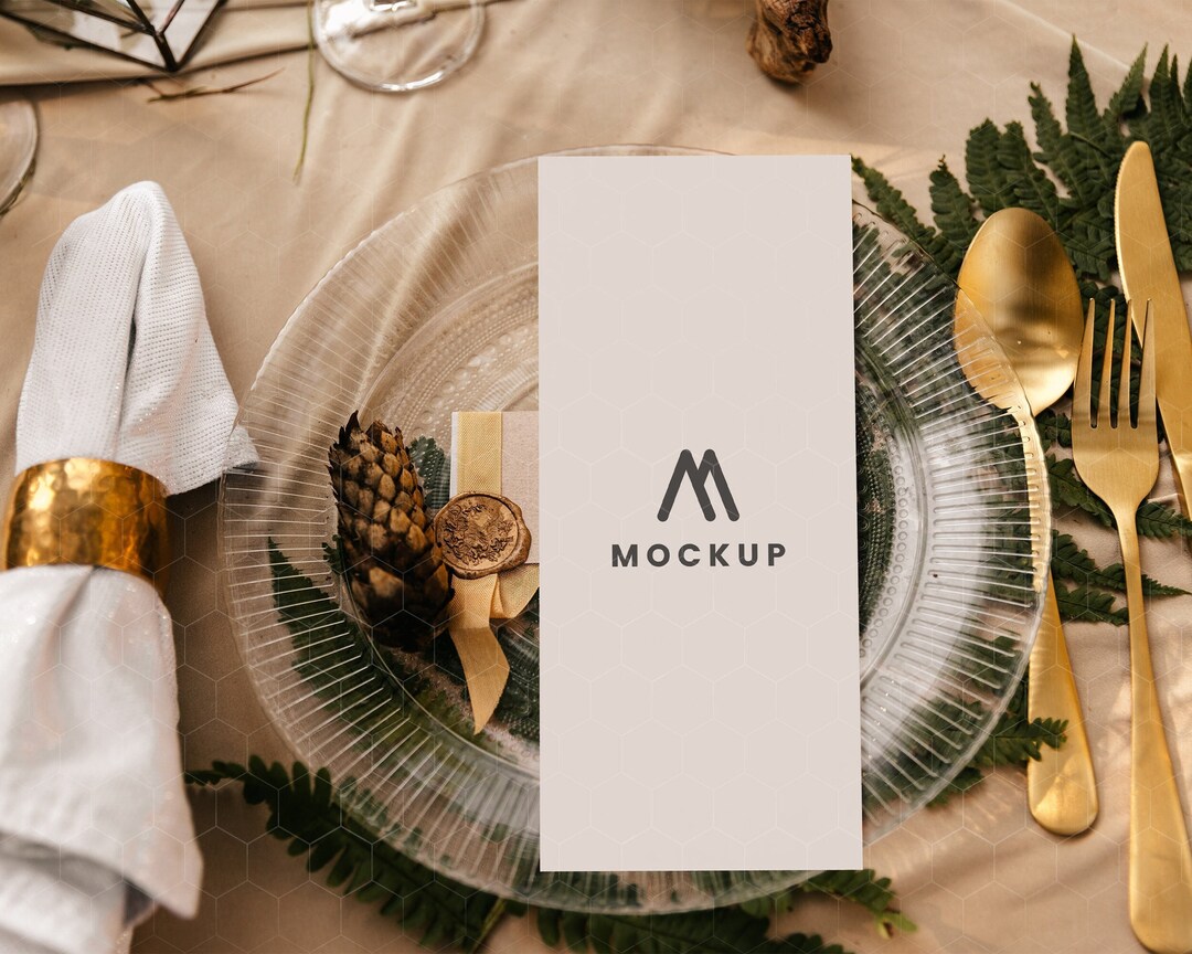 Elegant Rustic Menu Card Mockup, Wedding Menu Mockup, Wedding Program ...