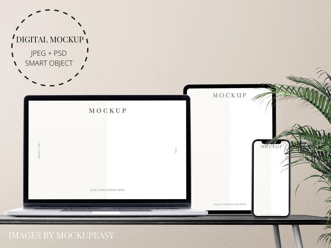 Neutral Laptop Mockup, MacBook Mockup, Notebook Mockup, iPad Pro Mockup ...