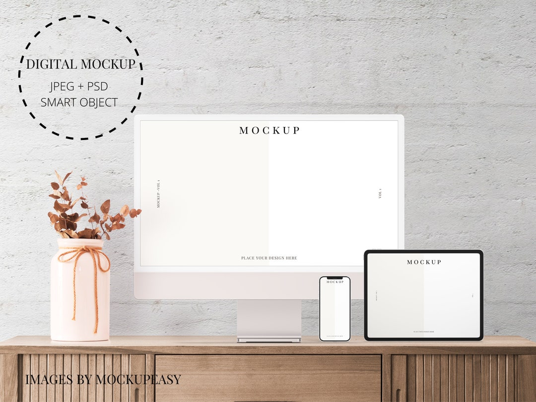 Minimal Laptop Mockup, Imac Mockup, Notebook Mockup, iPad Pro Mockup ...