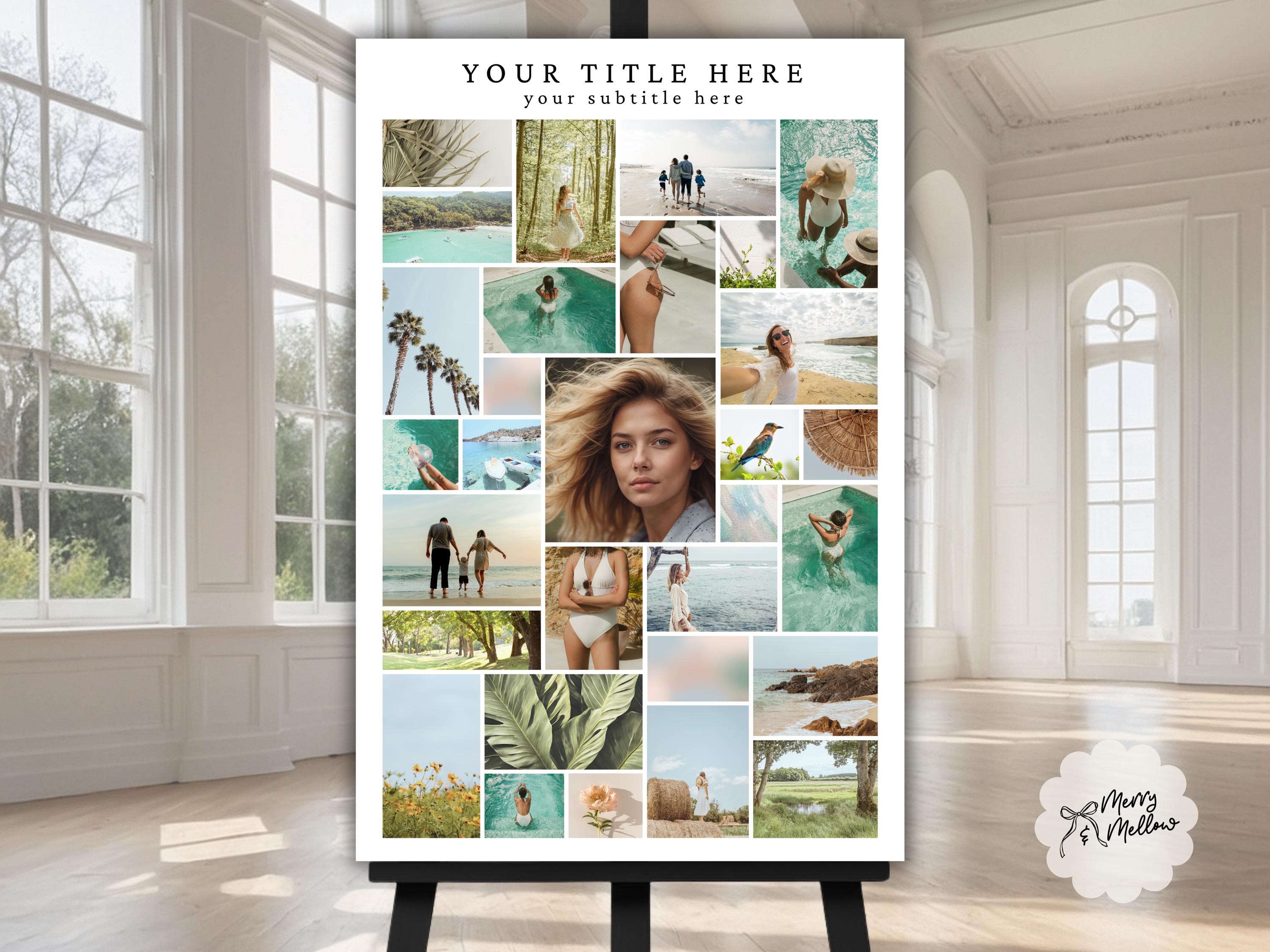 30 Picture Collage Poster Template | Vision Board | Canva Printable ...