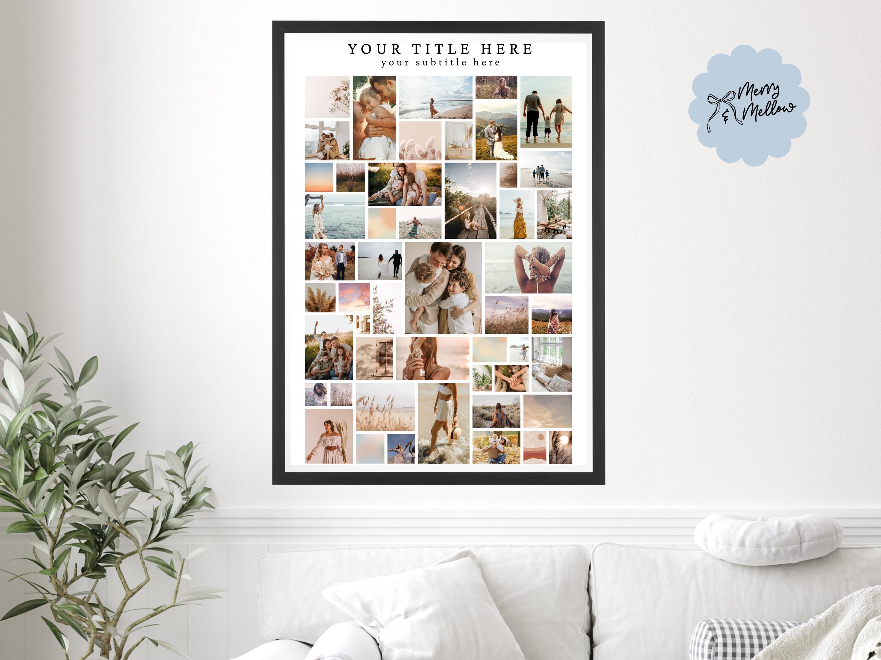 50 Photo Collage Poster Template | Editable Canva Picture Collage ...