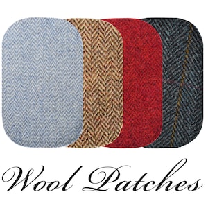 Pair of Wool Elbow Patches for Sweater / Herringbobe Wool Elbow Patches ...