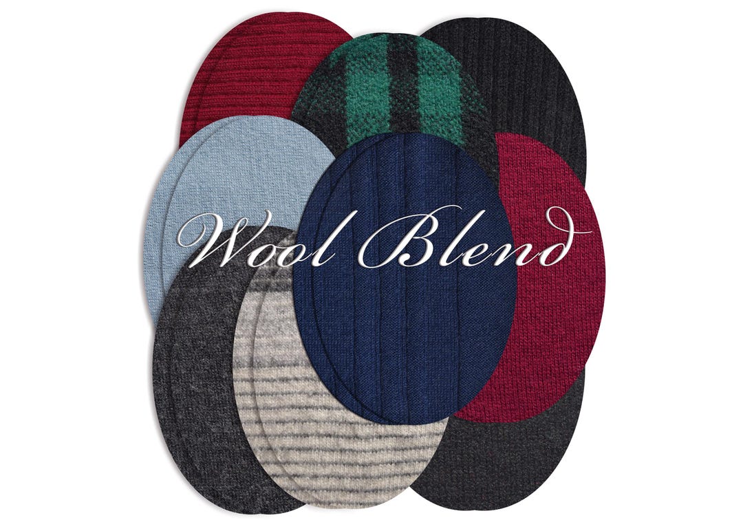 Wool Blend Oval Elbow Patches: Sew-on Knit Sweater Repair - Etsy