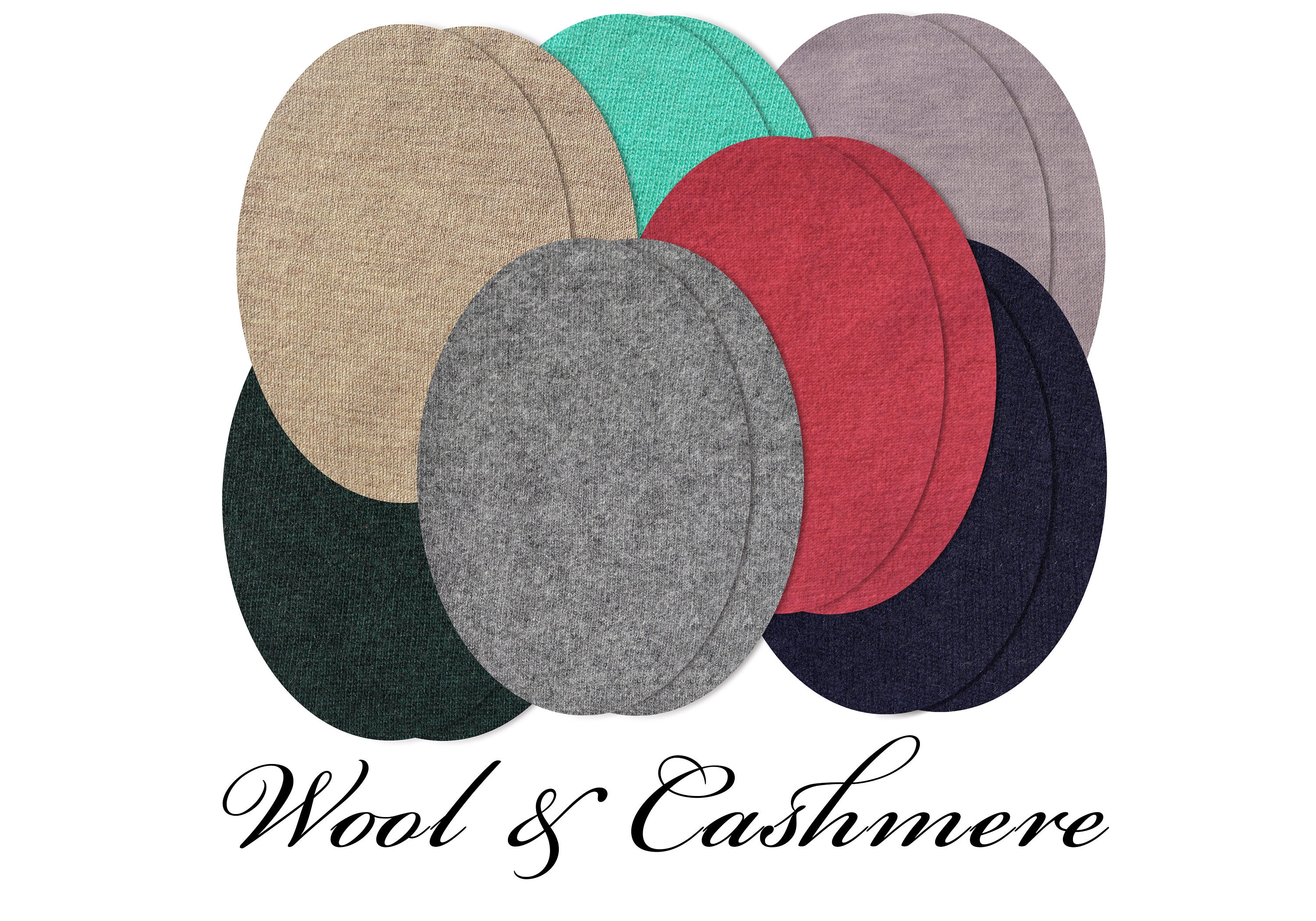 Oval Wool & Cashmere / Elbow Patches for Sweater / Pair of Elbow ...