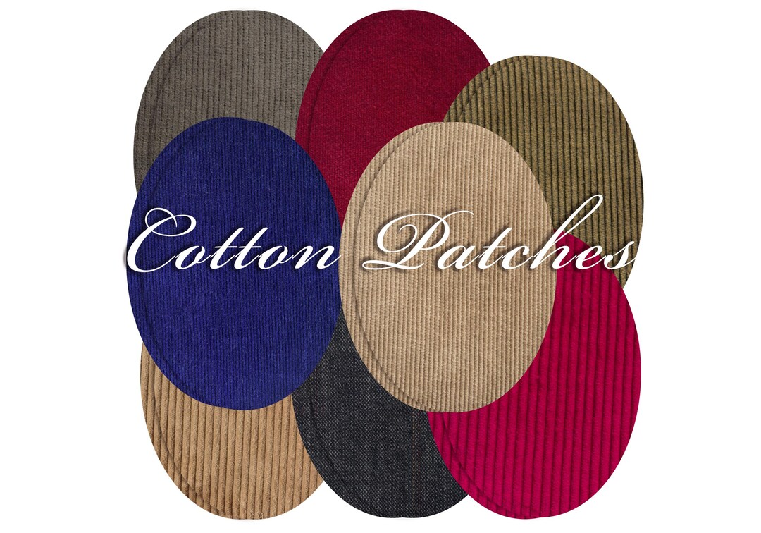 Pair of Cotton Elbow Patches / Elbow Patches / Elbow Patches / Oval ...