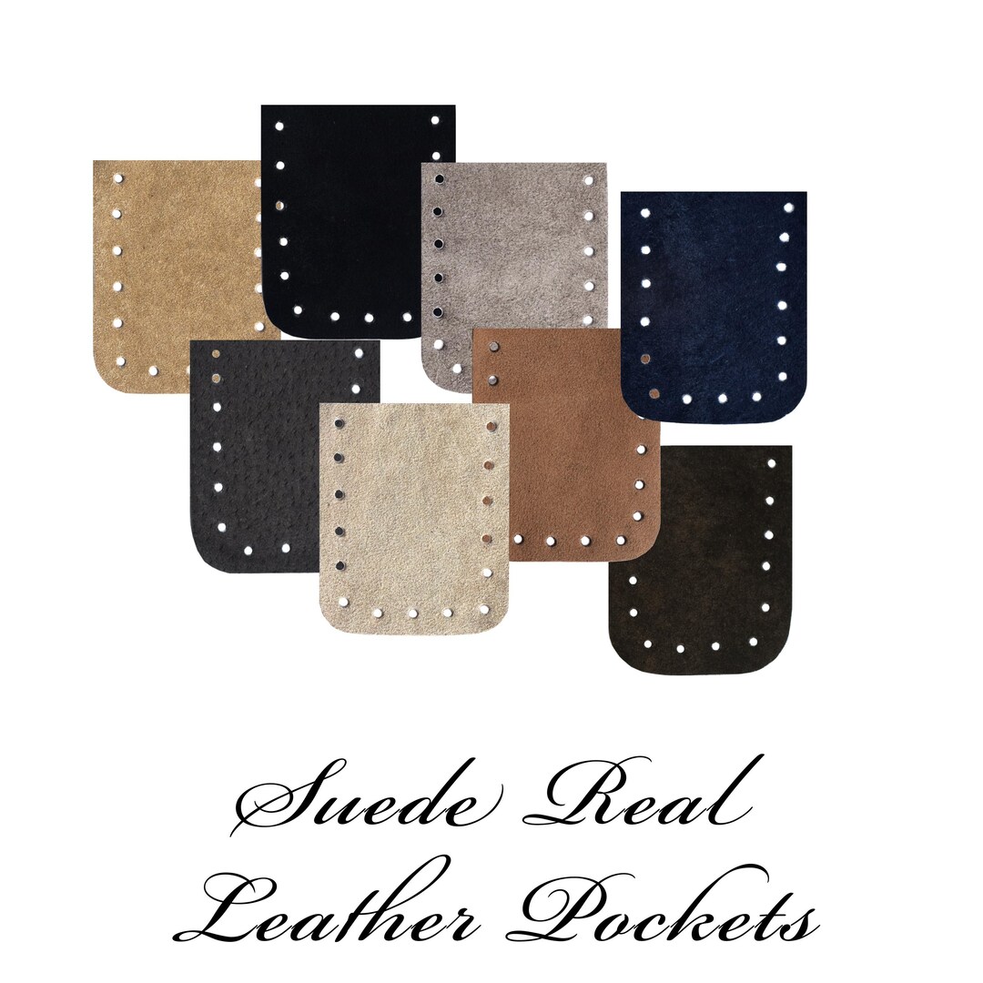 Real Leather Pockets, Patches, Applique - Pre-punched for Sewing - Etsy