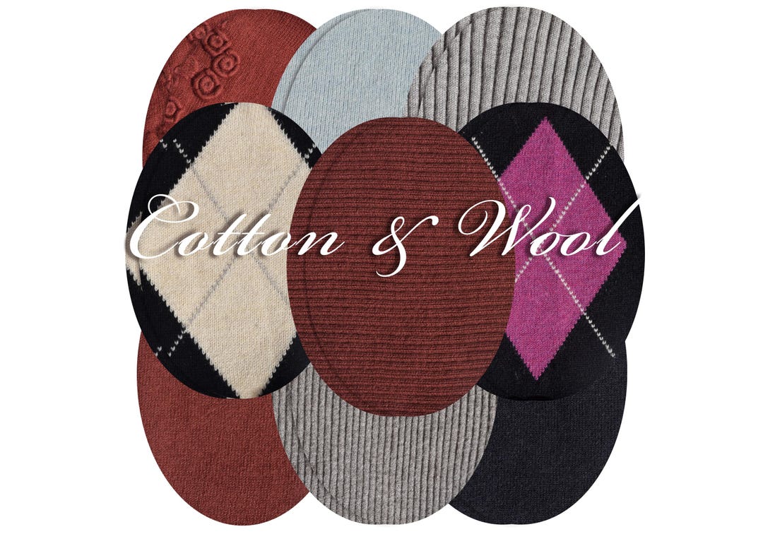 Pair of Cotton & Wool Elbow Patches / Sweater Elbow Patches / Knit ...