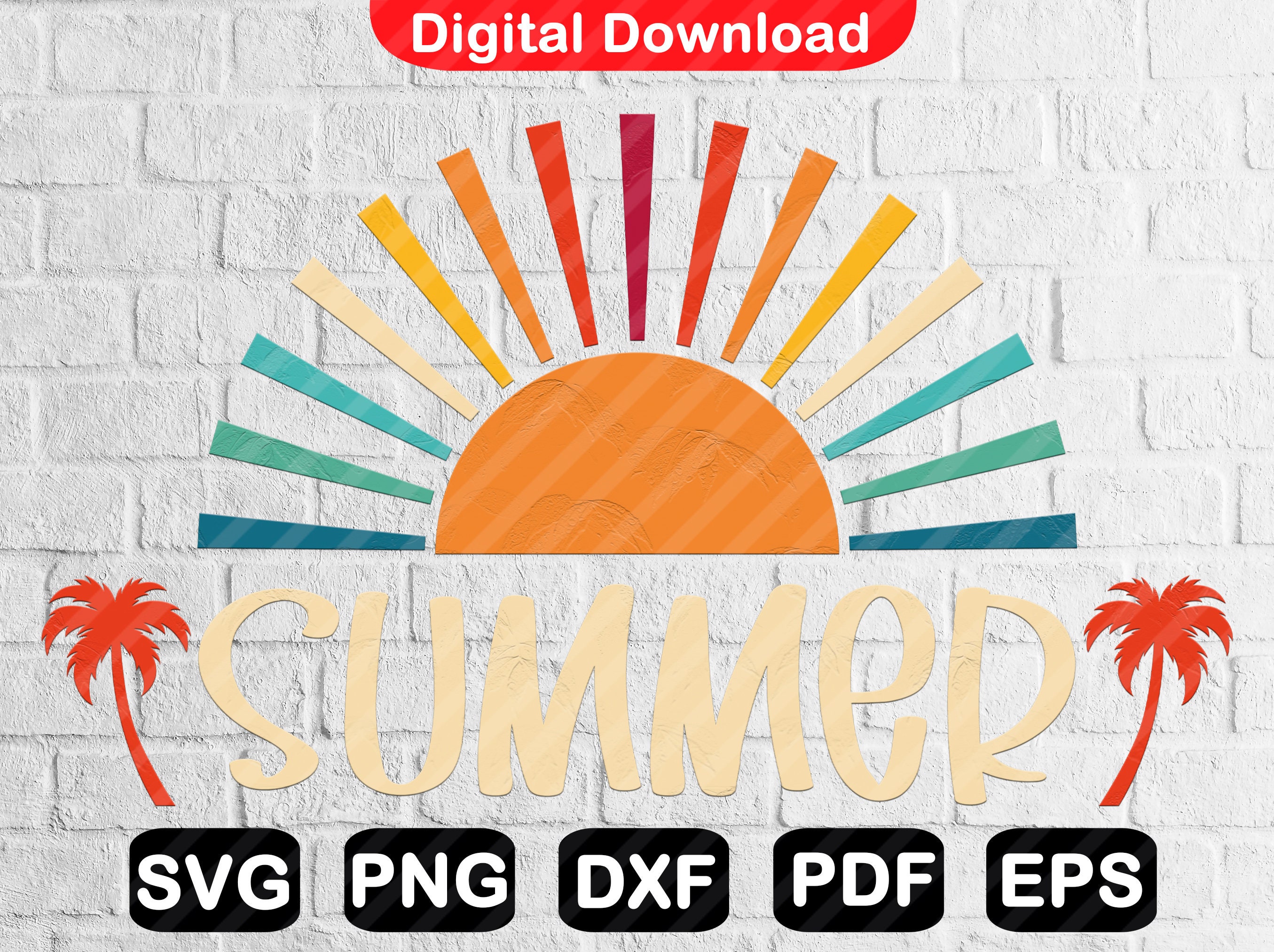 Summer Retro SVG Sunshine Svg Files for Cricut Vacation Svg - Etsy