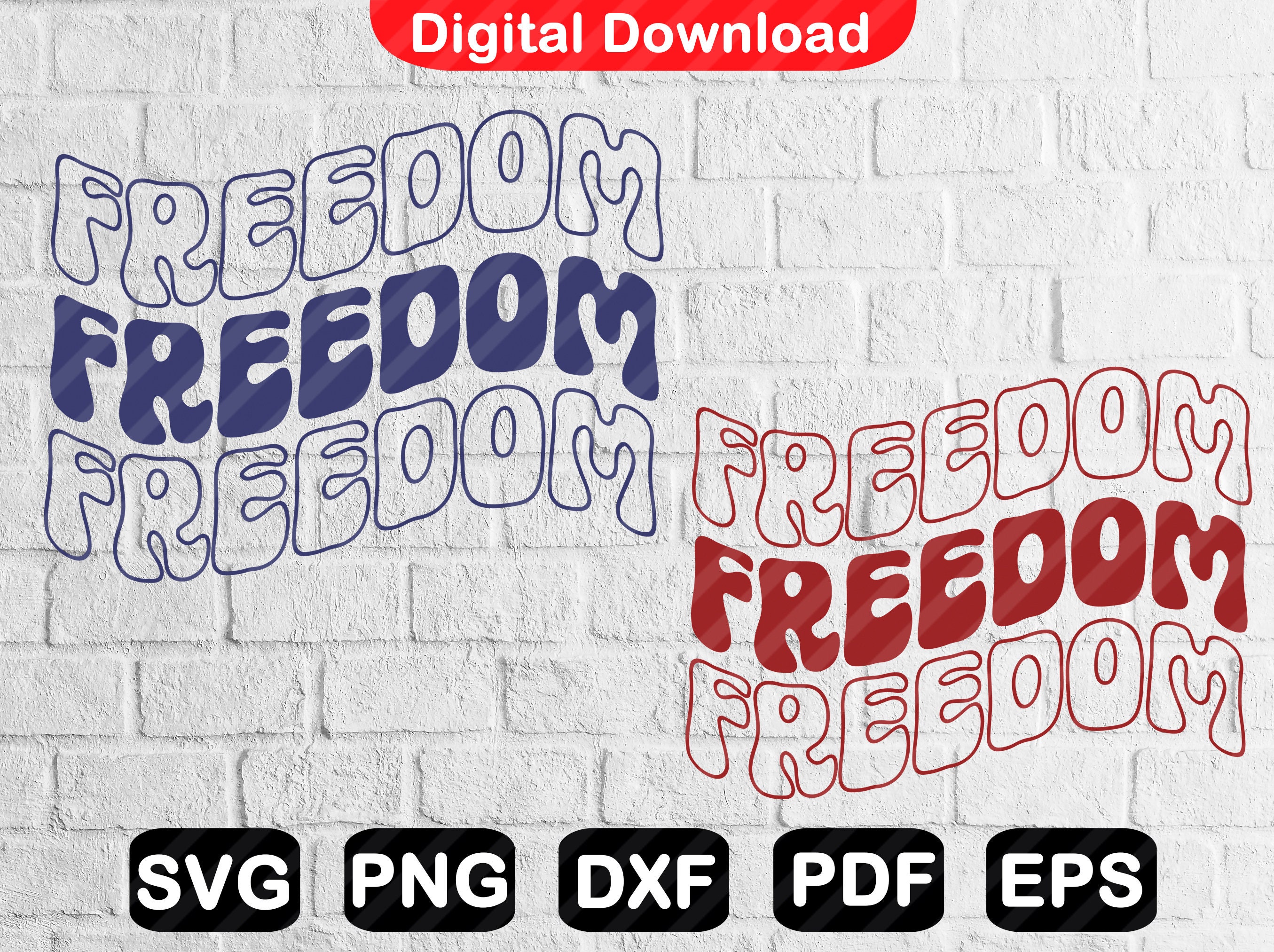 Freedom Retro Groovy SVG 4th of July Svg Files for Cricut - Etsy
