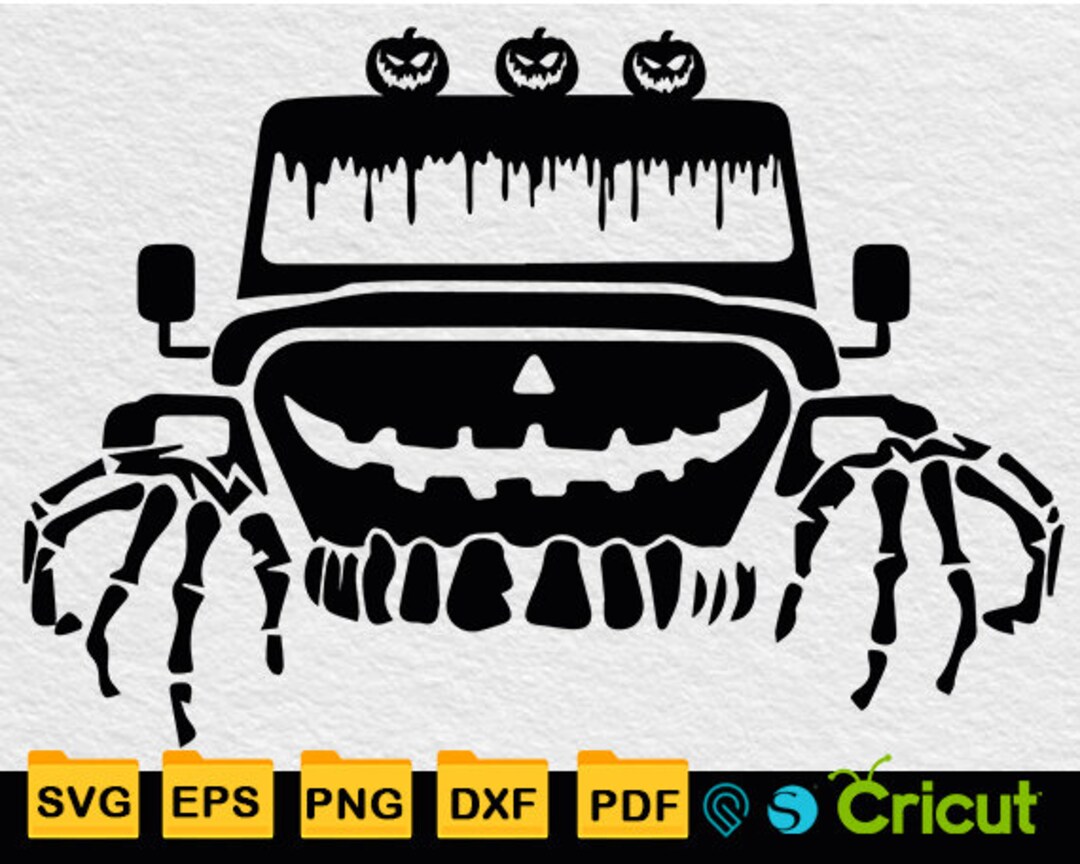 Halloween Offroad Svg, Horror Smiley Face 4x4 Svg for Cricut Files ...