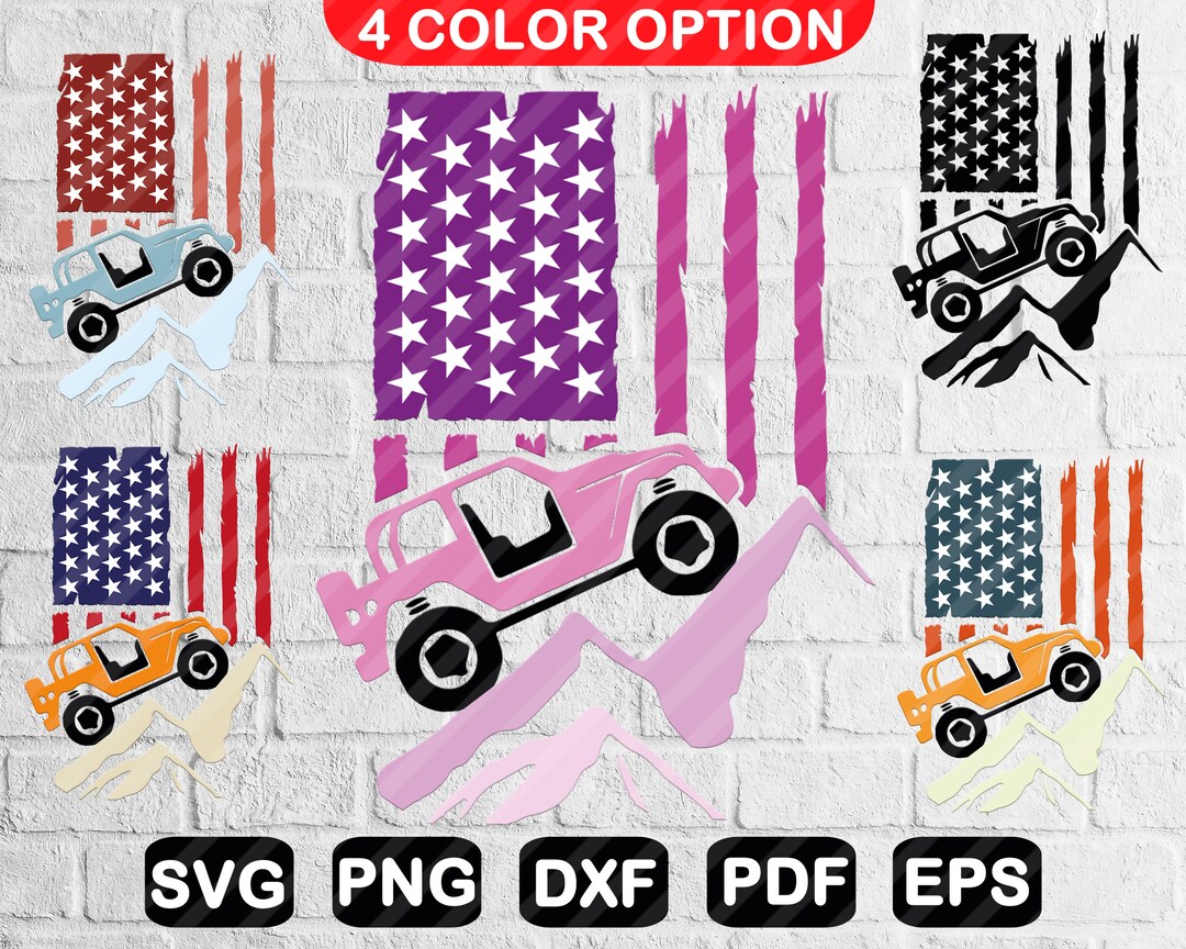 Distressed Flag 4x4 SVG PNG, American Offroad Svg, Adventure Camping ...