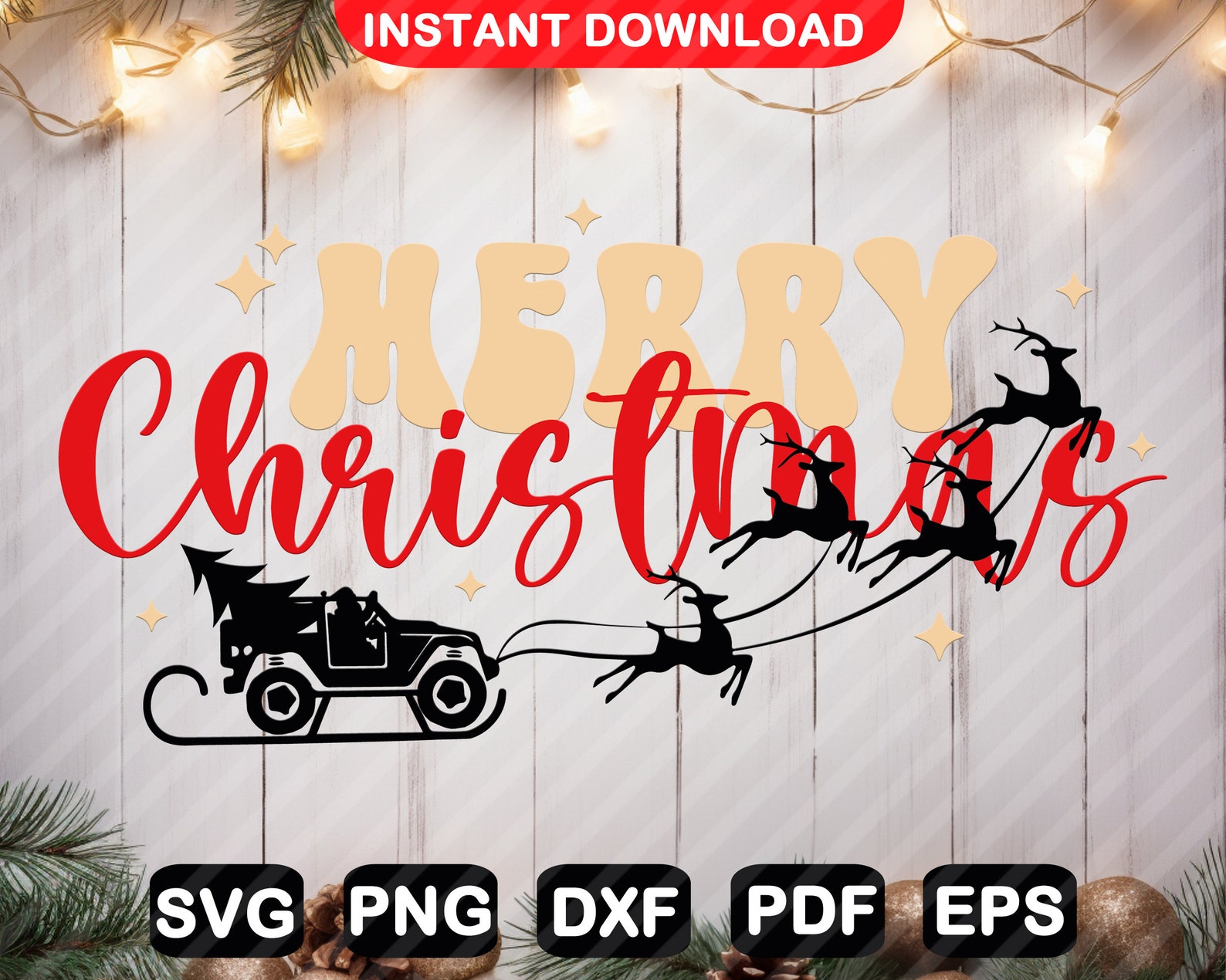 Merry Christmas Offroad Svg, 4x4 Christmas Svg, Santa Claus Driving 4x4 ...