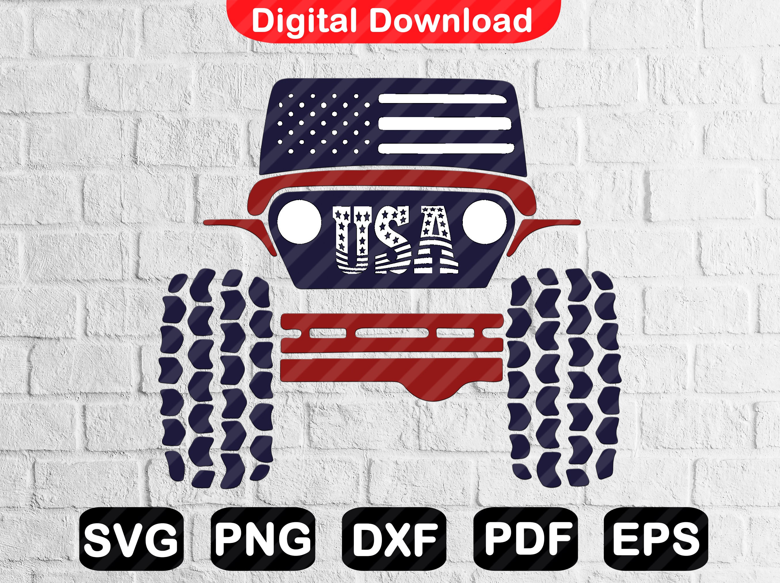 Usa Offroad 4x4 SVG, 4th of Jully American Offroad Svg Files for Cricut ...