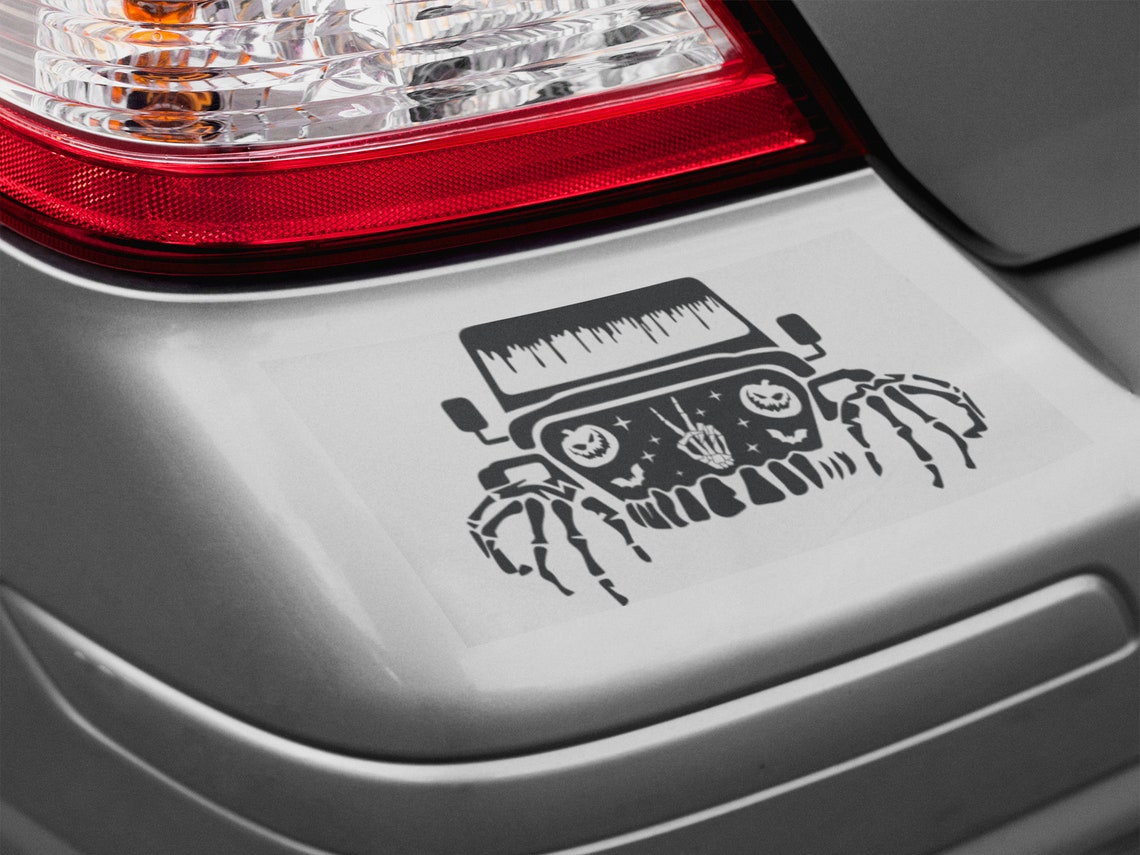 Halloween Offroad Svg, Horror Skeleton Peace Hand 4x4 Svg for Cricut ...