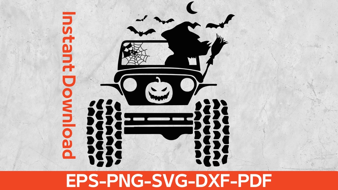 Halloween Witch Offroad SVG PNG, Witch Spooky Funny 4x4 Car Decal Svg ...