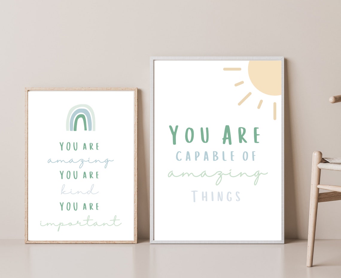 Nature Green Positive Classroom Quote Minimalistic Inspirational ...