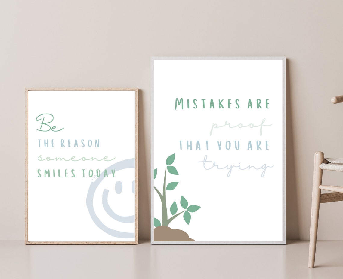 Nature Green Positive Classroom Quote Minimalistic Inspirational ...