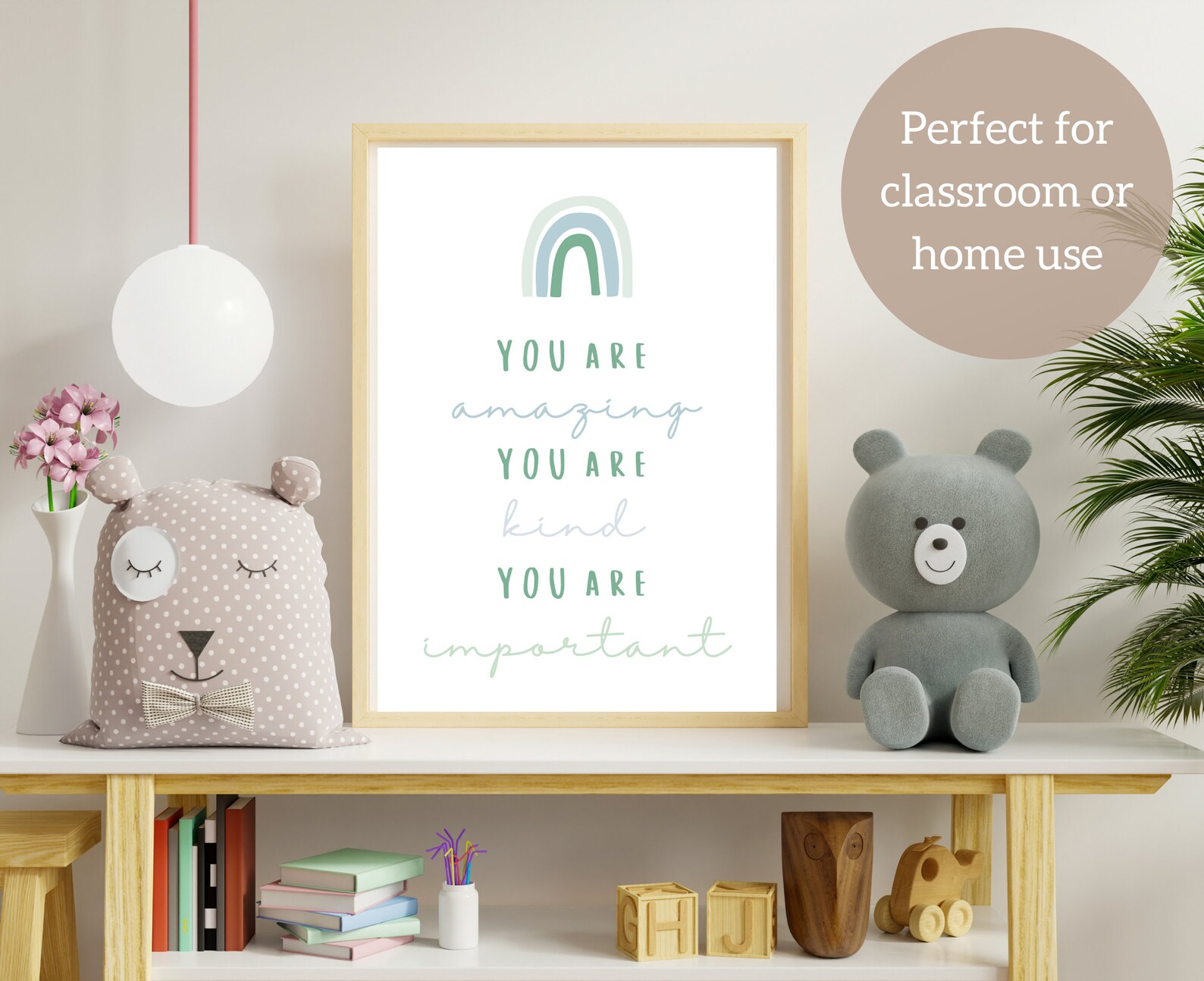 Nature Green Positive Classroom Quote Minimalistic Inspirational ...