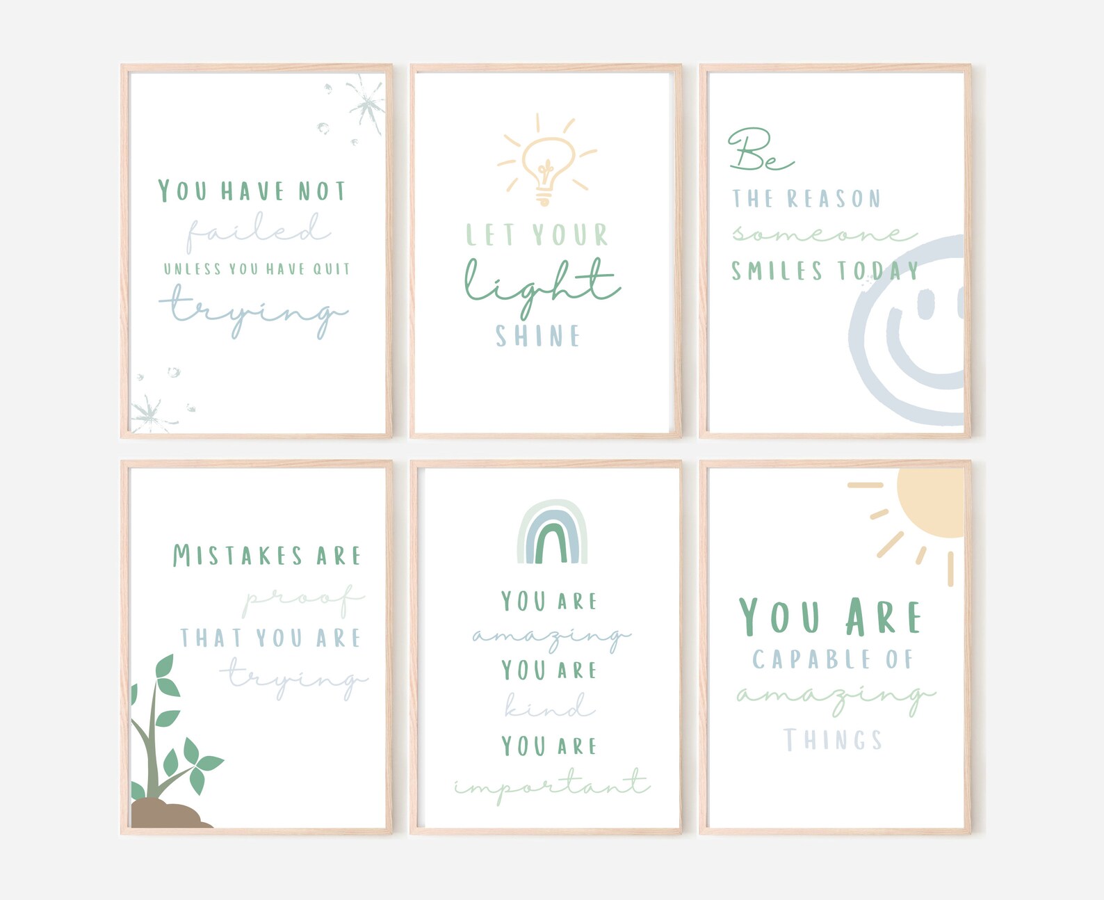 Nature Green Positive Classroom Quote Minimalistic Inspirational ...