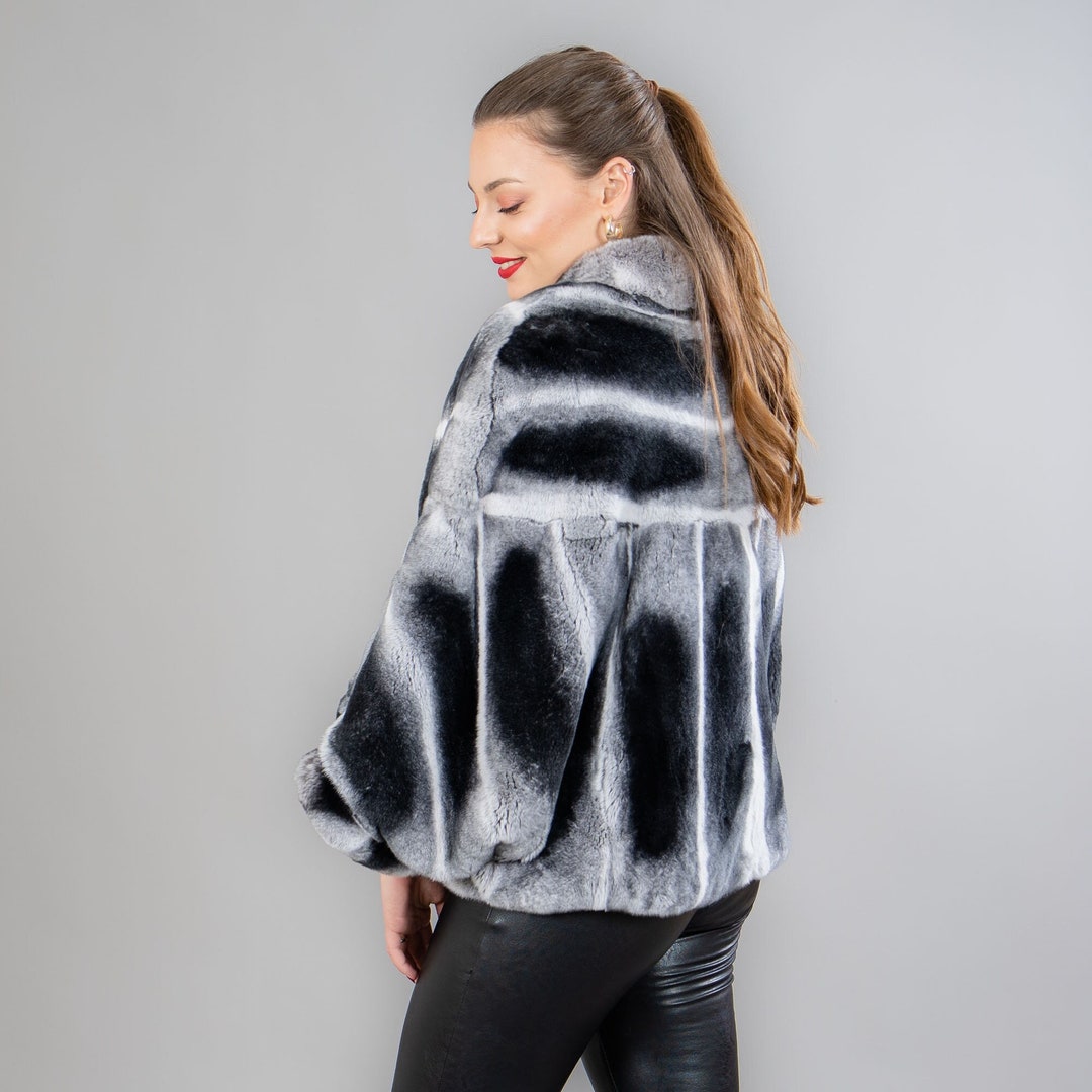 Rex Rabbit Fur Cape in Gray Shades - Etsy