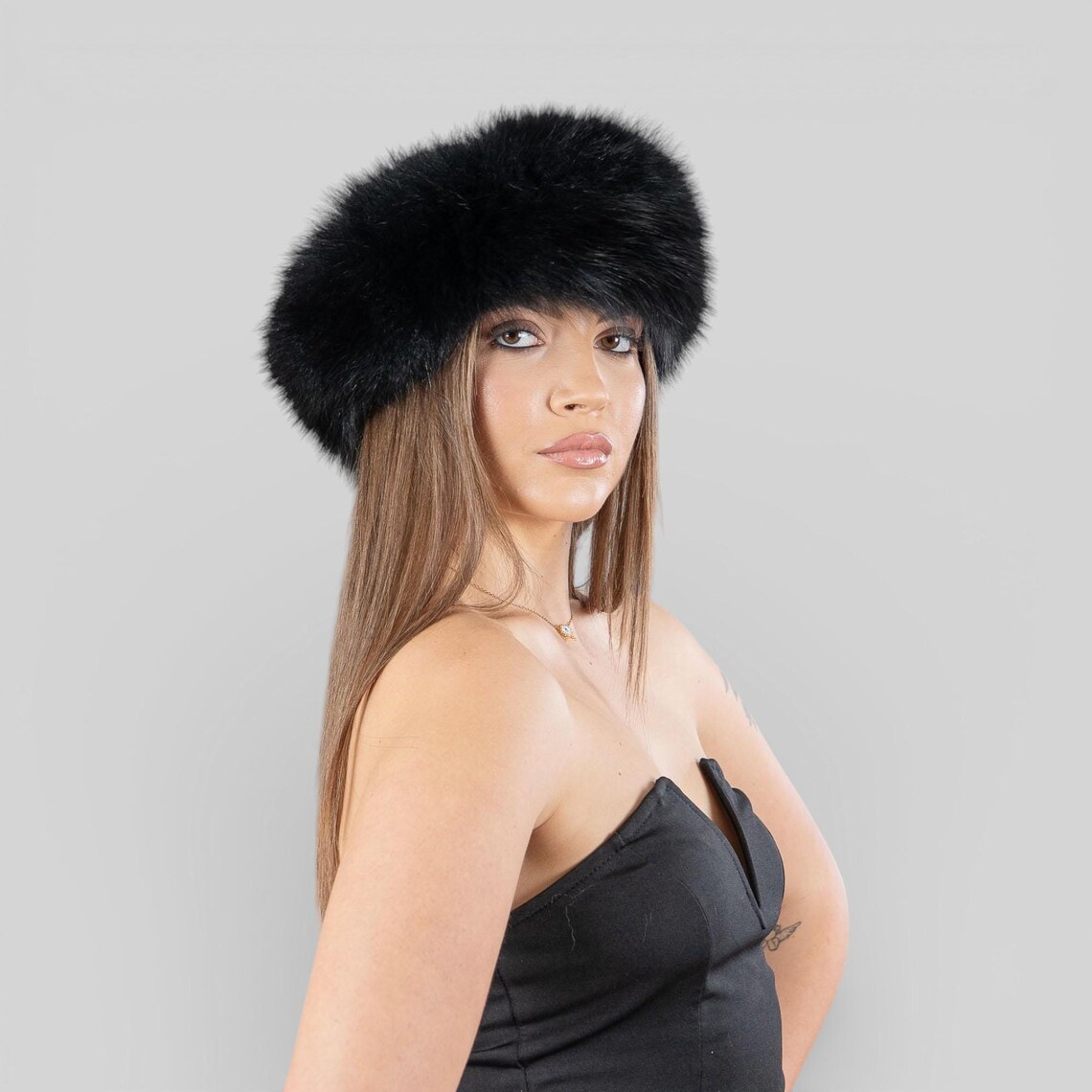 Black Fox Fur Headband With Soft Lining and Classic Elegance - Etsy