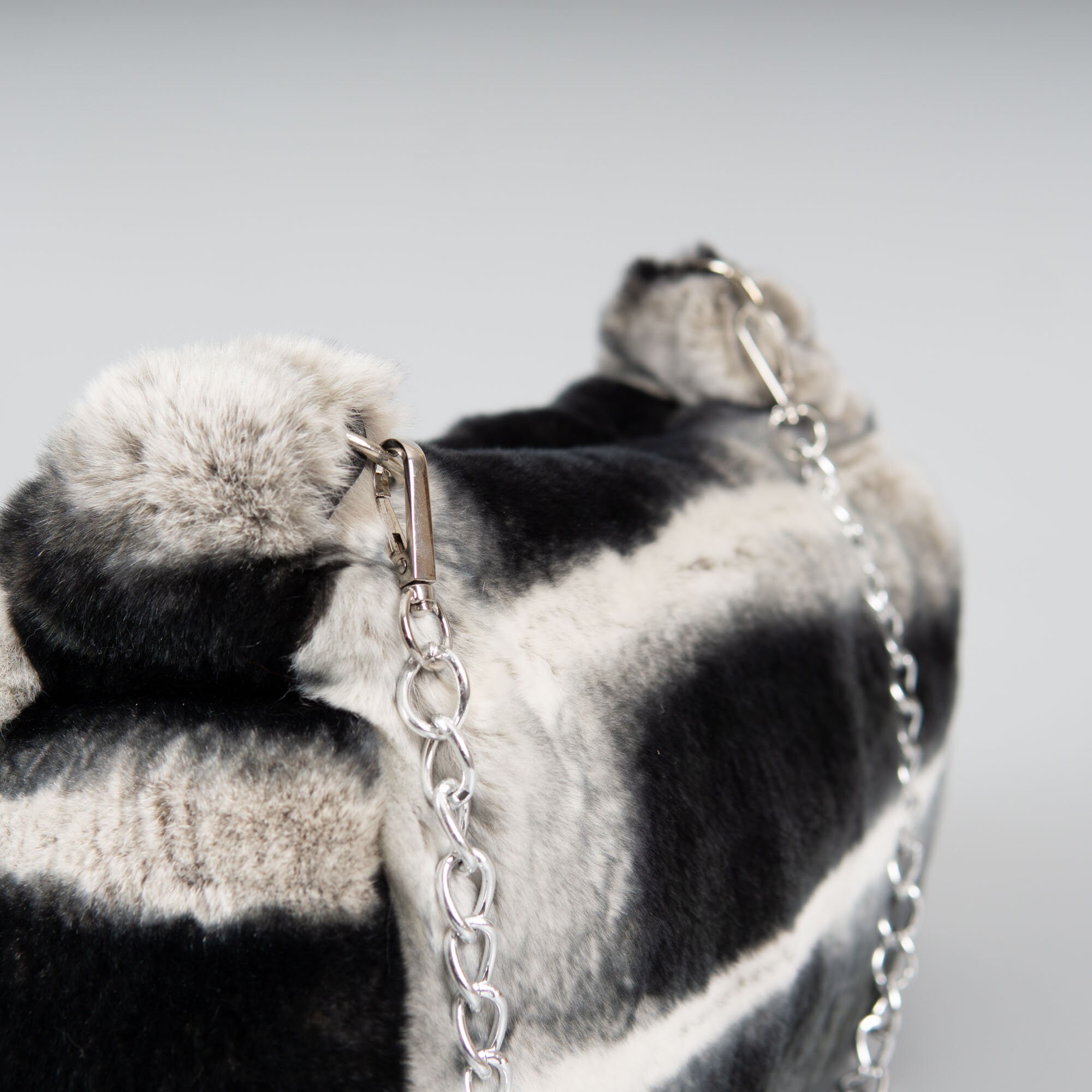 Rex Rabbit Fur Shoulder Bag With Detachable Chain - Etsy