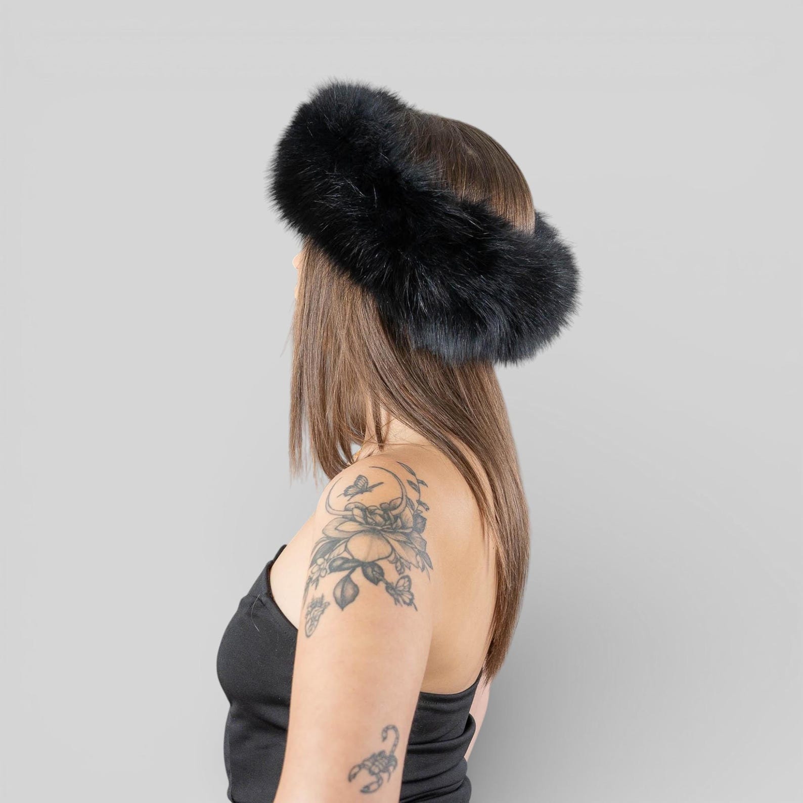 Black Fox Fur Headband With Soft Lining and Classic Elegance - Etsy