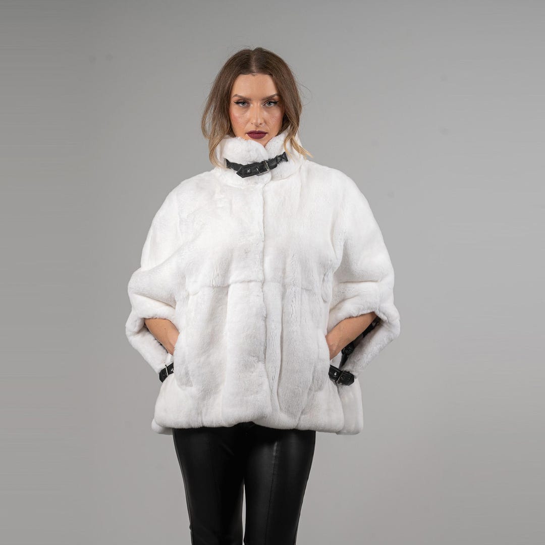 Elegant White Rabbit Fur Cape – Warm & Stylish - Etsy