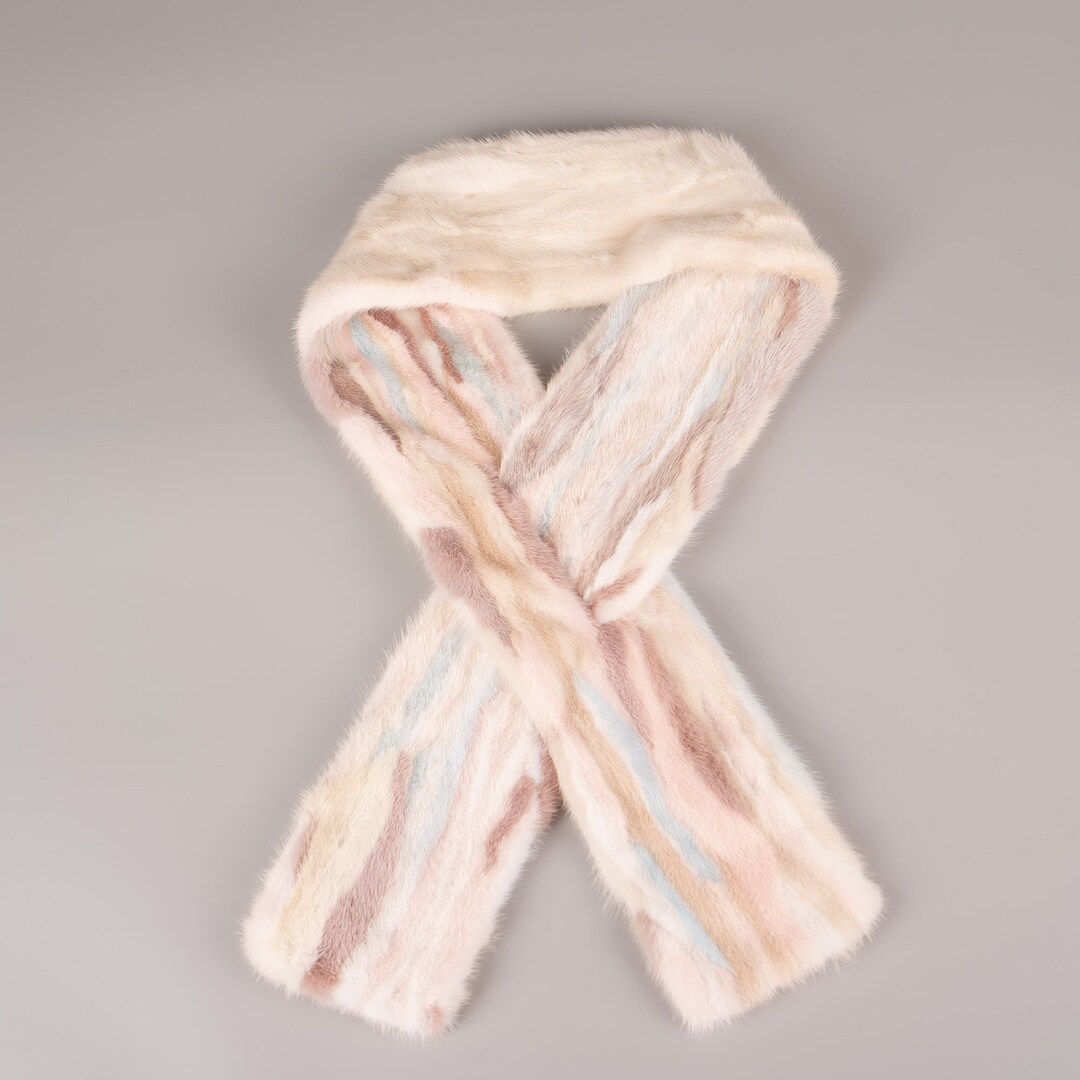 Real Mink Fur Scarf in Colorful Color Unisex Wrap - Etsy