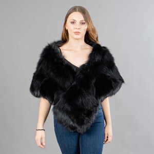 Real Fox Fur Shawl in Black Color - Etsy