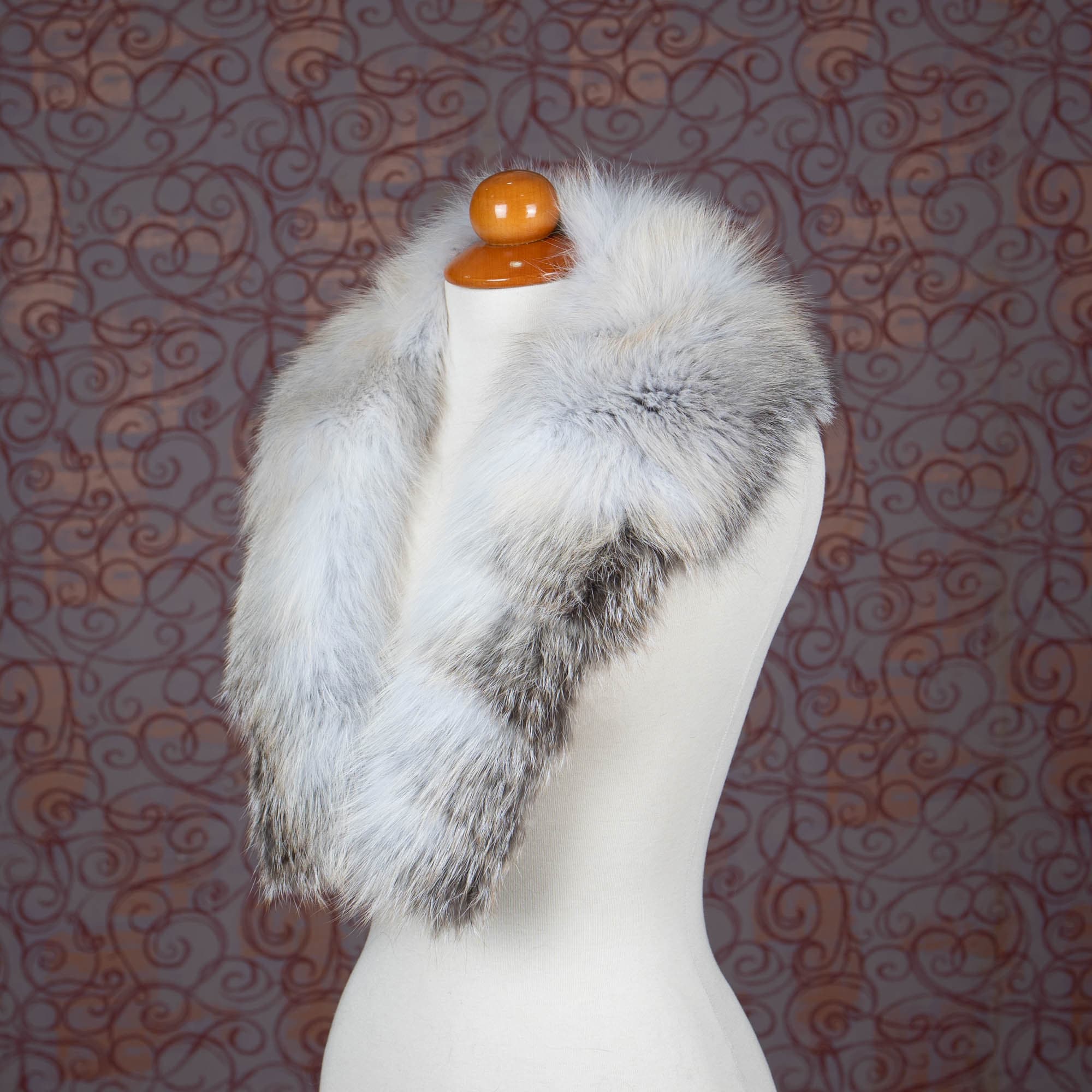 Real Fox Fur Collar in Gray Gold Color Detachable Wrap Women's Winter ...