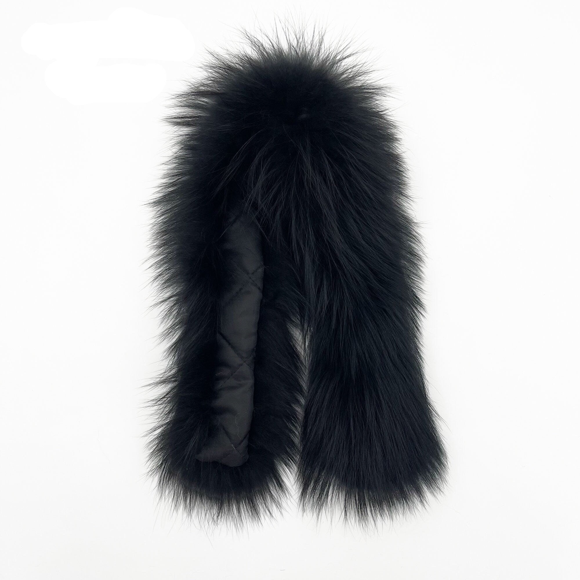 Luxurious Real Black Fox Fur Hood Trim - Warm, Elegant Upgrade - Etsy
