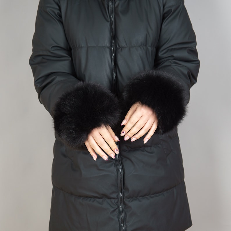 Luxurious Real Black Fox Fur Cuffs – Elegant Warmth & Universal Fit - Etsy