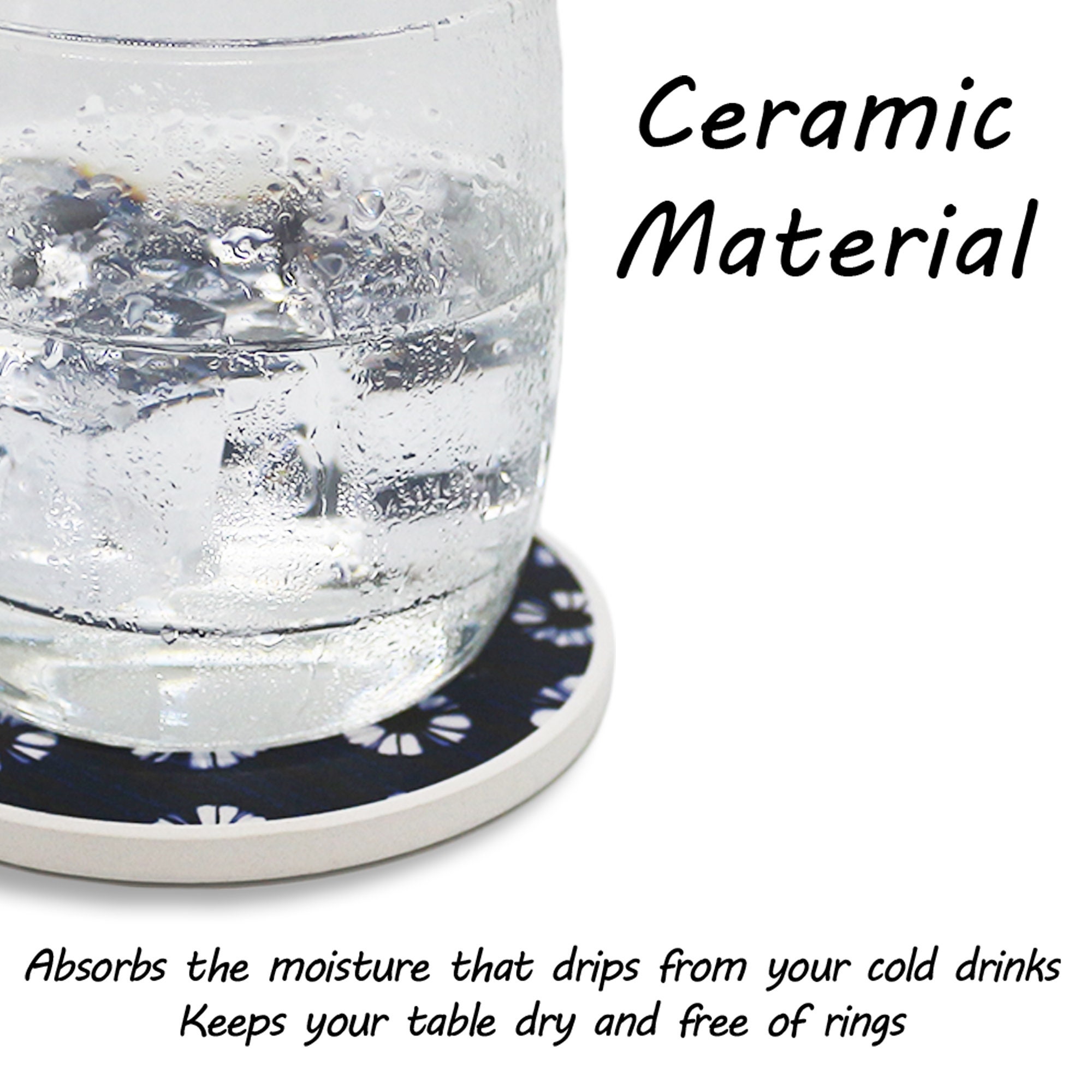 Set of 6 Drink Coasters Absorbing Round Ceramic Stone Coaster - Etsy