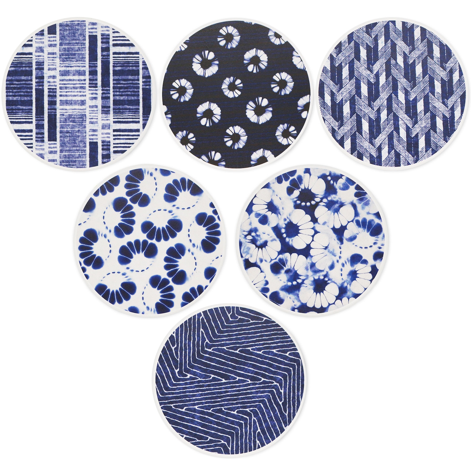 Set of 6 Drink Coasters Absorbing Round Ceramic Stone Coaster - Etsy