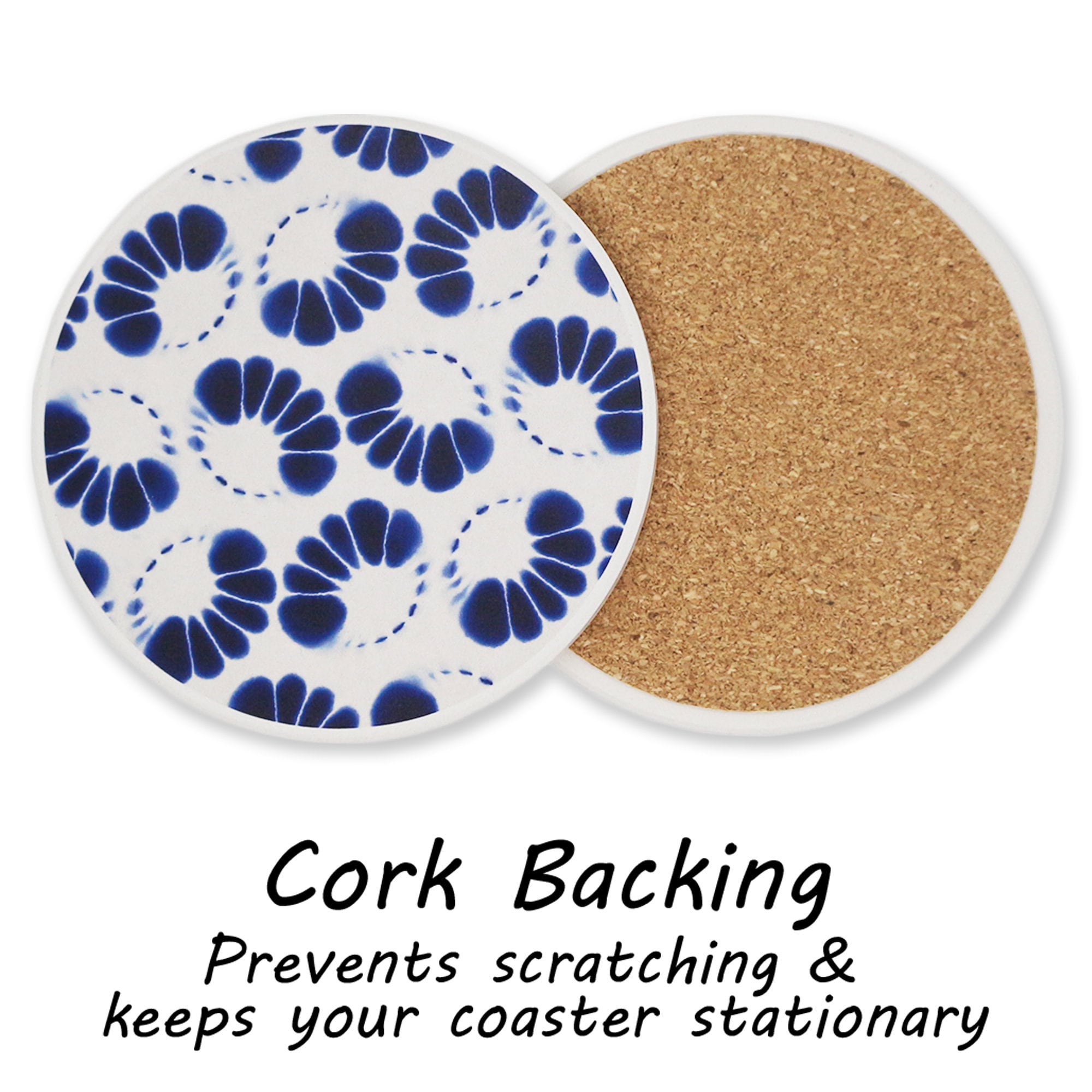 Set of 6 Drink Coasters Absorbing Round Ceramic Stone Coaster - Etsy