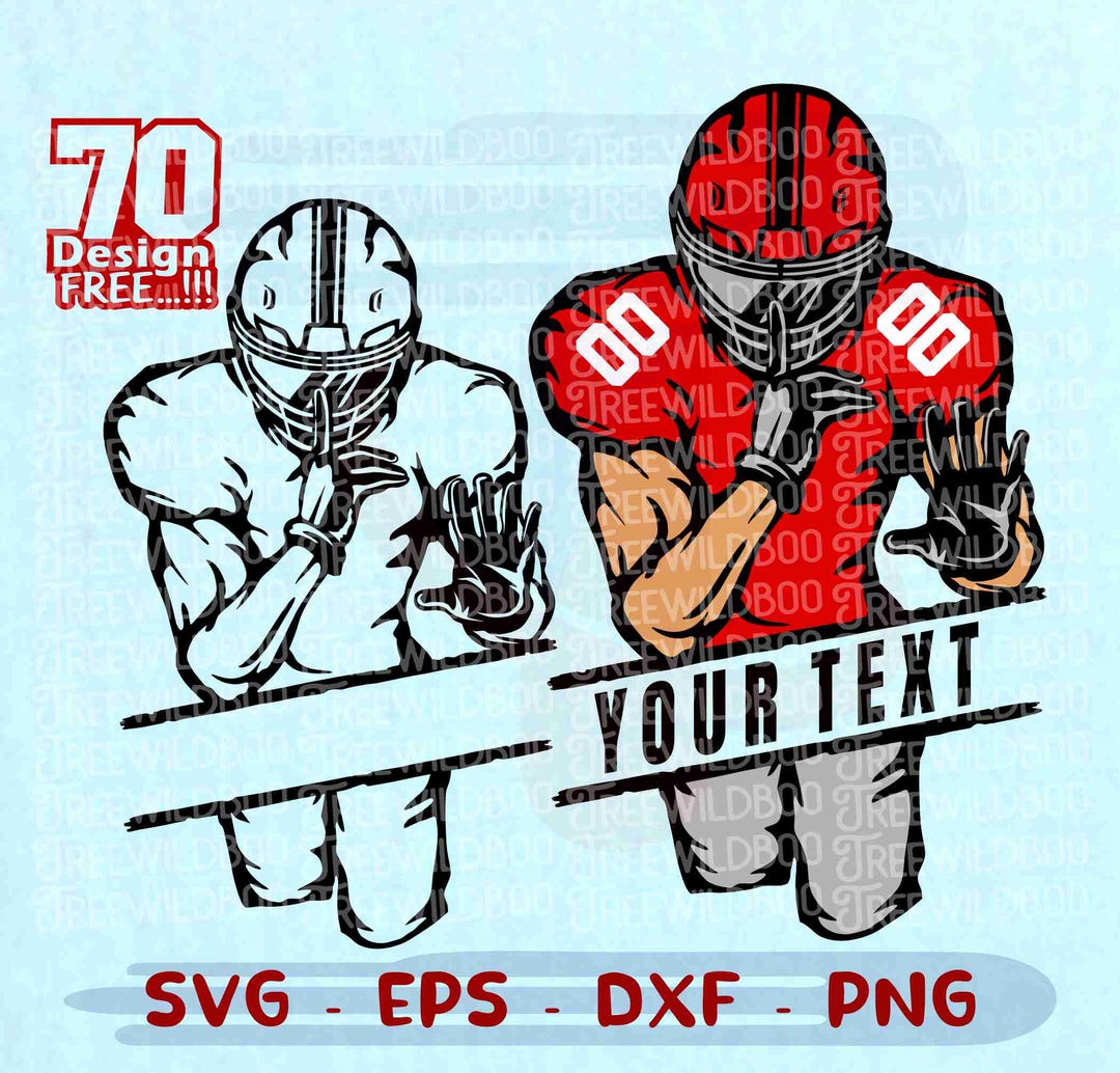 Customizable Football Player SVG, Layered Custom Football SVG, Football ...