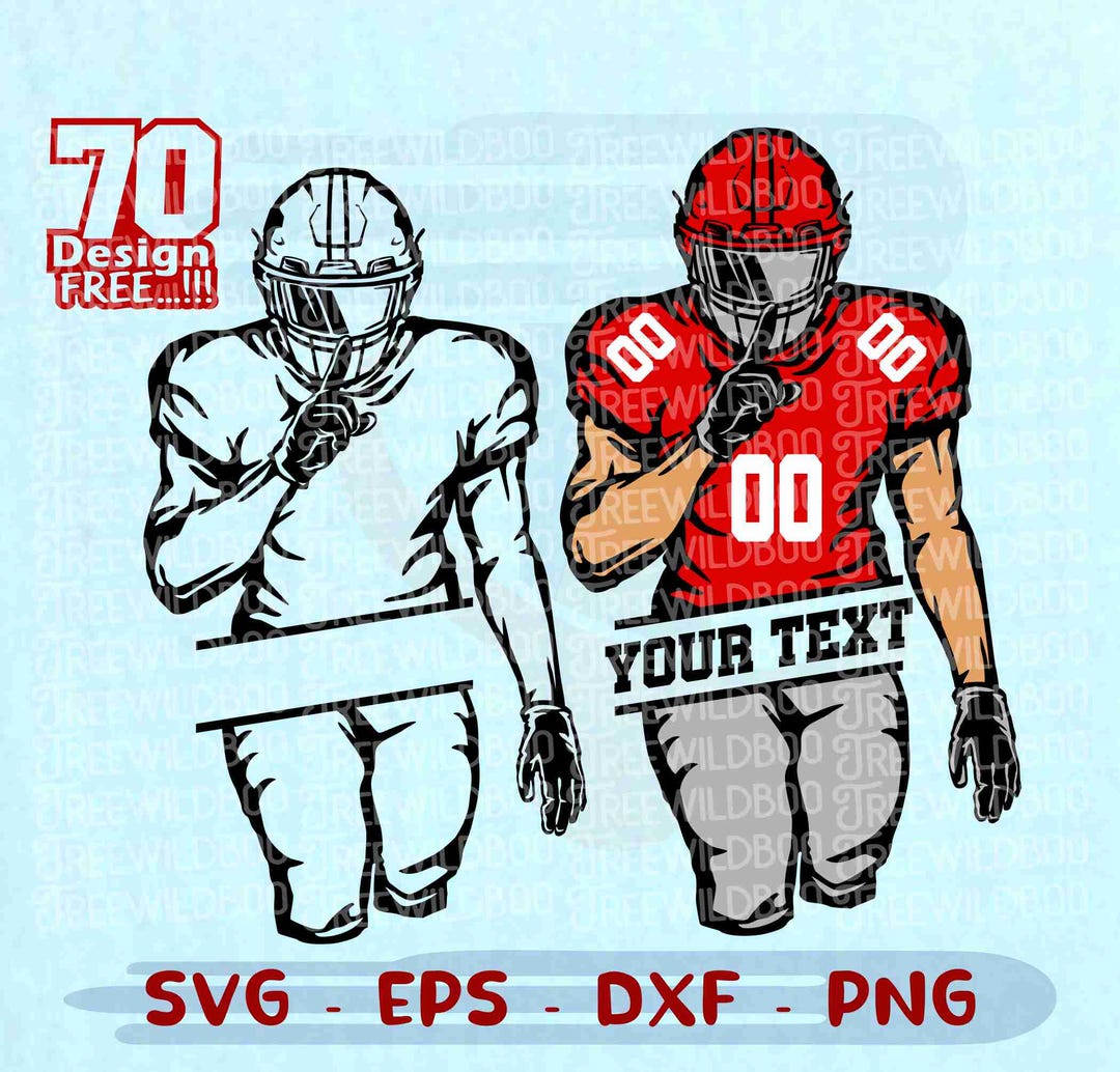 Customizable Football Player SVG, Layered Custom Football SVG, Football ...