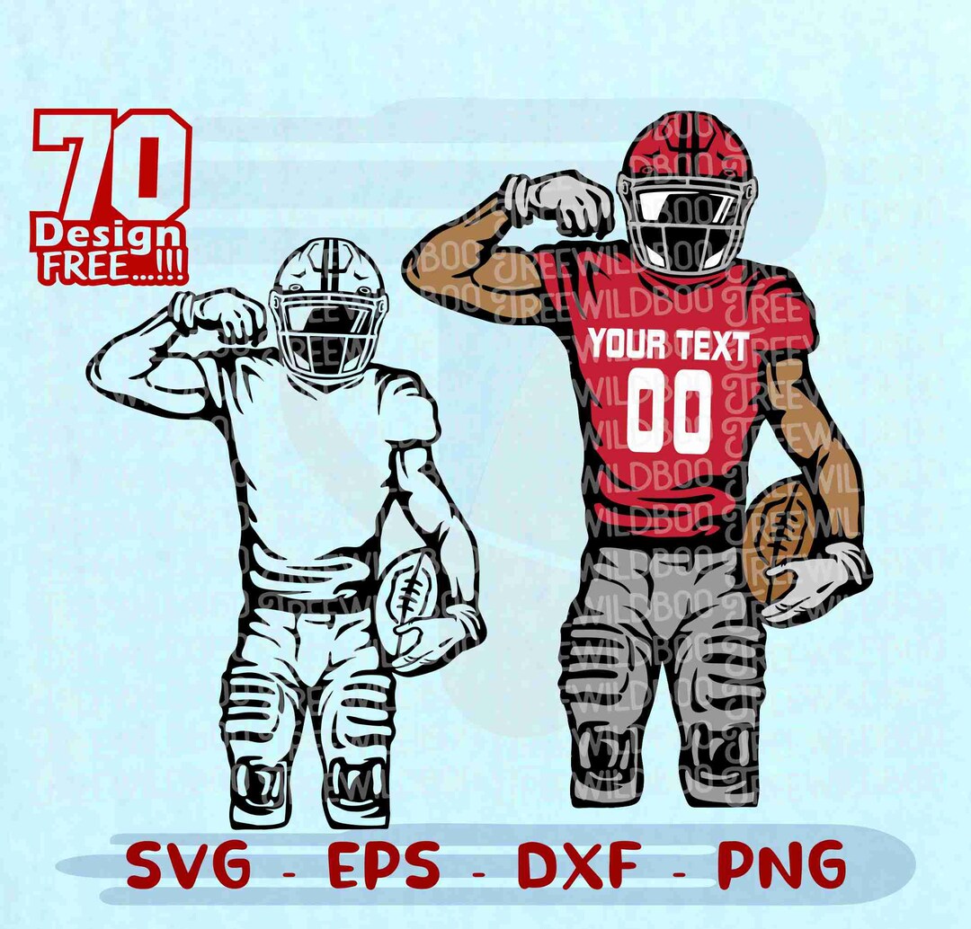 Football Player Svg, Customized Football Player Svg, Players Name Svg ...