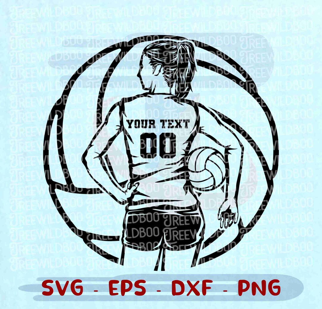 Girls Volleyball Player SVG, Layered Color Volleyball Girl Design ...