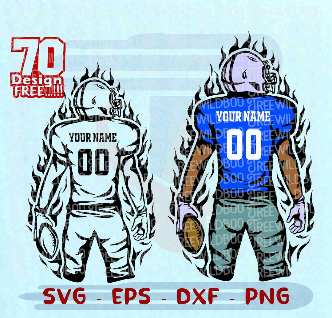 Layered Custom Football SVG, Personalized Football Shirt SVG, Custom ...