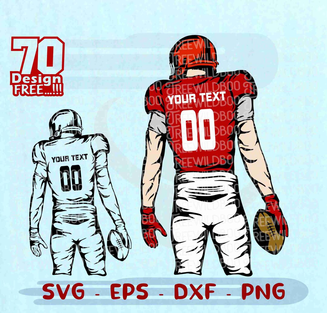 Customizable Football Player SVG, Football Player Svg, Football Name ...