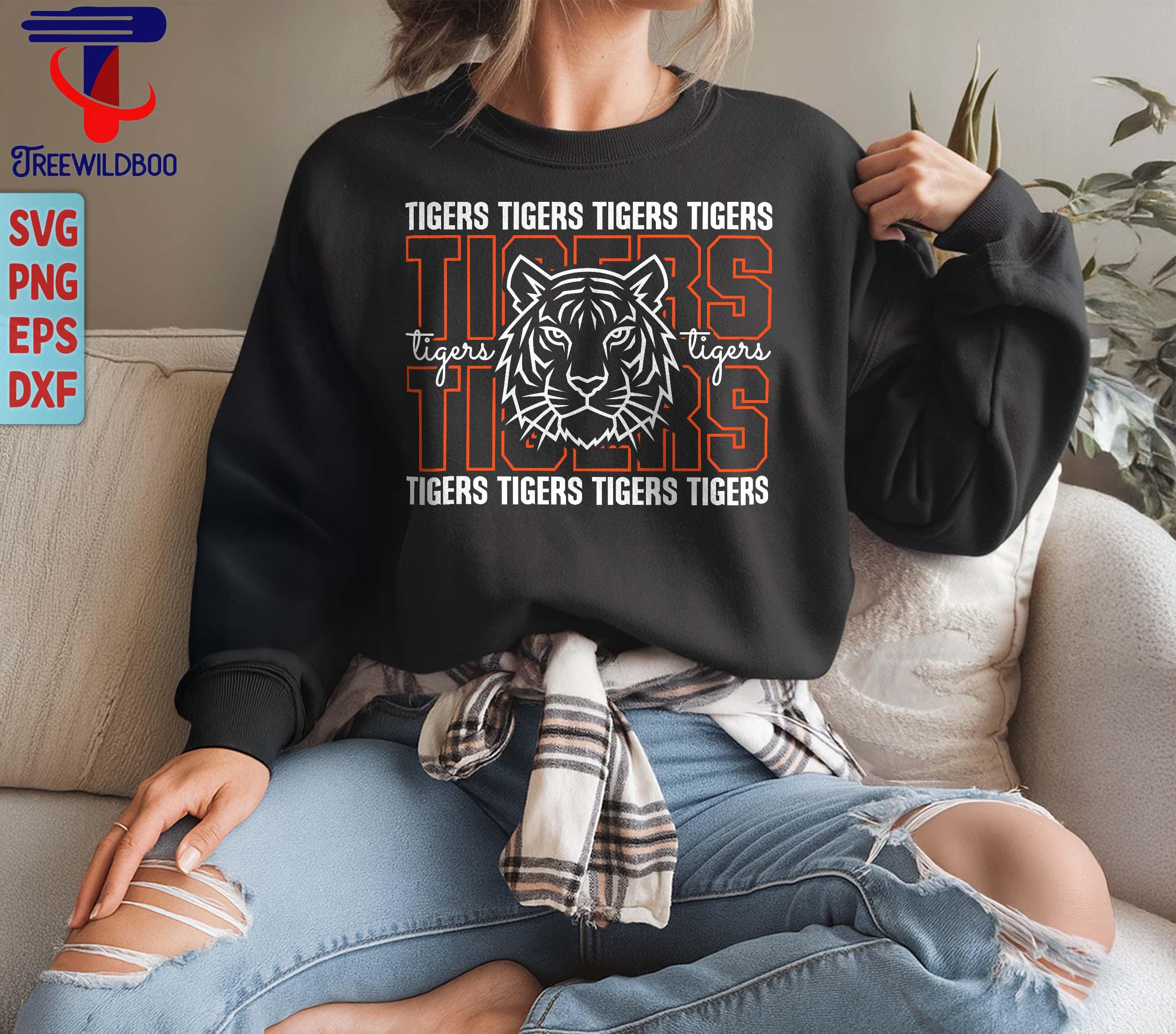 Tigers Mascot Svg Png, Tiger Face Svg, Team Pride Svg, Cheer Shirt Svg ...